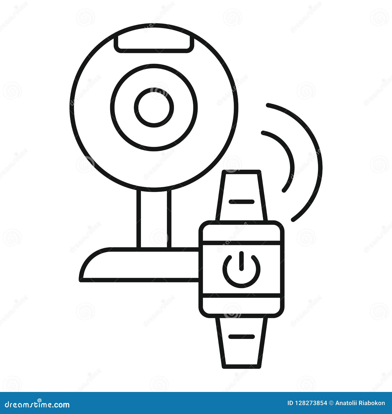 Smart Web Camera Icon, Outline Style Stock Vector - Illustration of ...