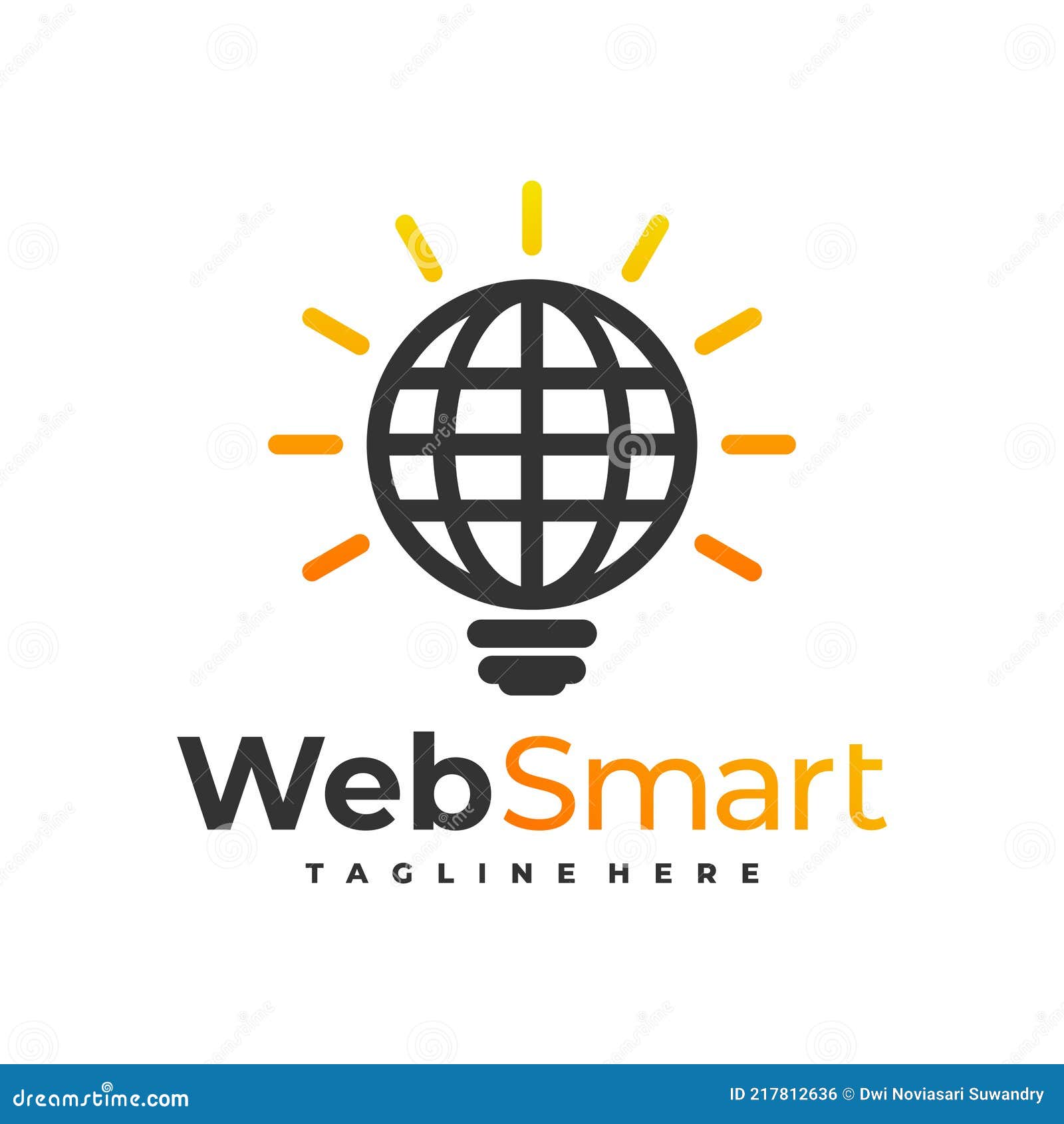 Smart Web Logo with Idea Symbol Stock Vector - Illustration of bulb ...