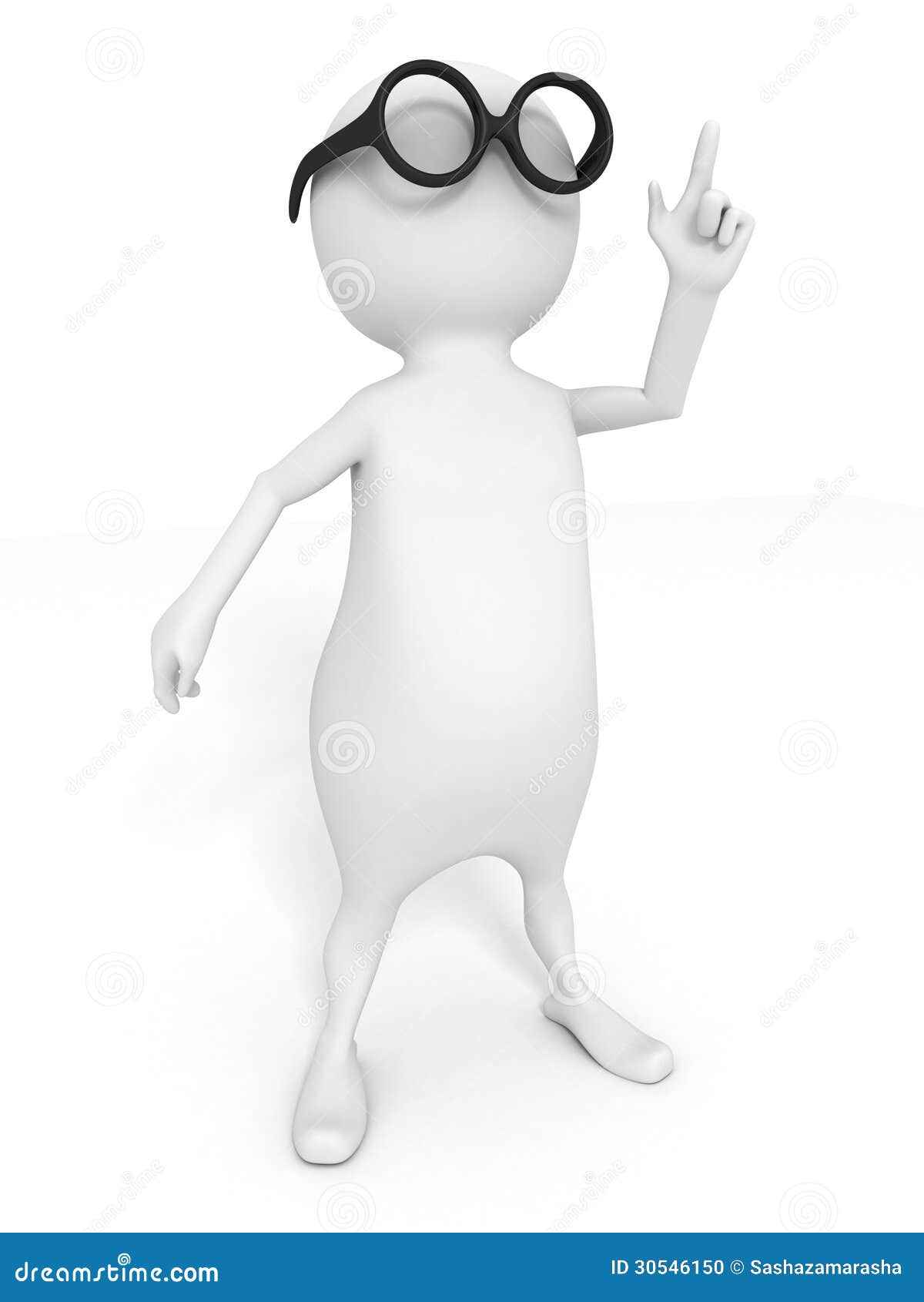 Smart White 3d Man in Black Round Glasses Pointing Up Finger Stock ... Smart White 3d Man in Black Round Glasses Pointing Up Finger Stock ...