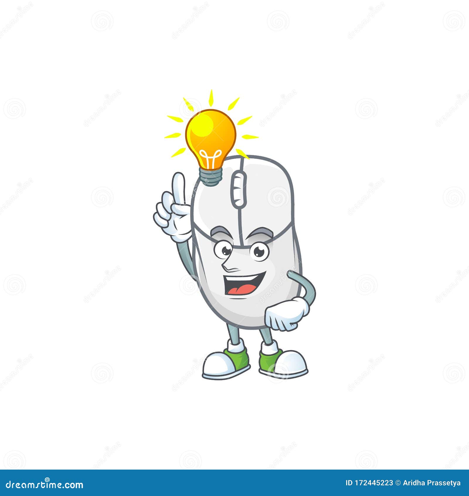 Smart White Mouse Cartoon Character Has an Idea Stock Vector ...
