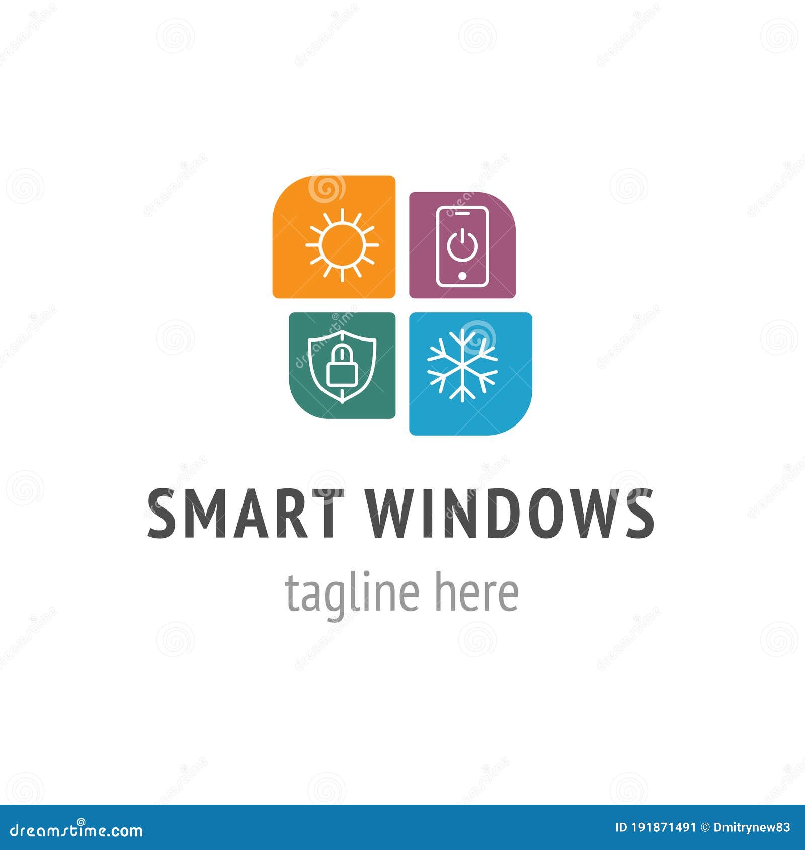 Smart Windows - Vector Logo for Home Technology Stock Vector ...