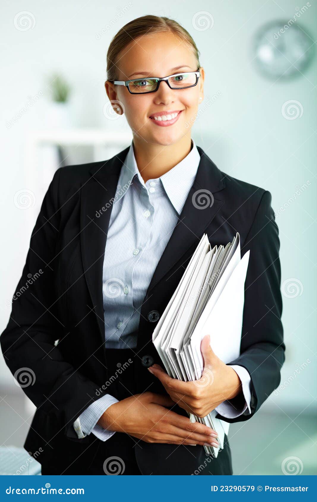 Smart woman stock image. Image of leader, female, document - 23290579