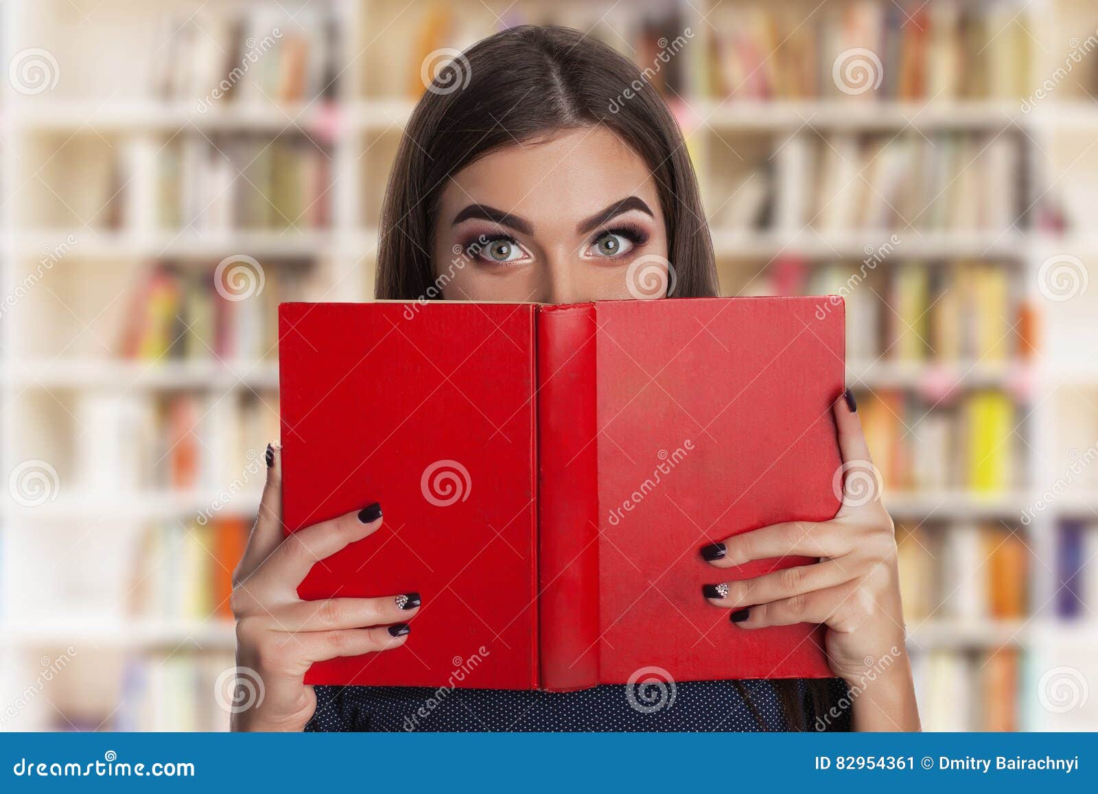 Smart woman with books stock image. Image of female, library - 82954361