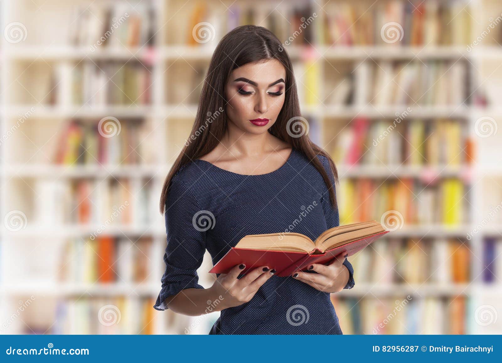 Smart woman with books stock image. Image of occupation - 82956287