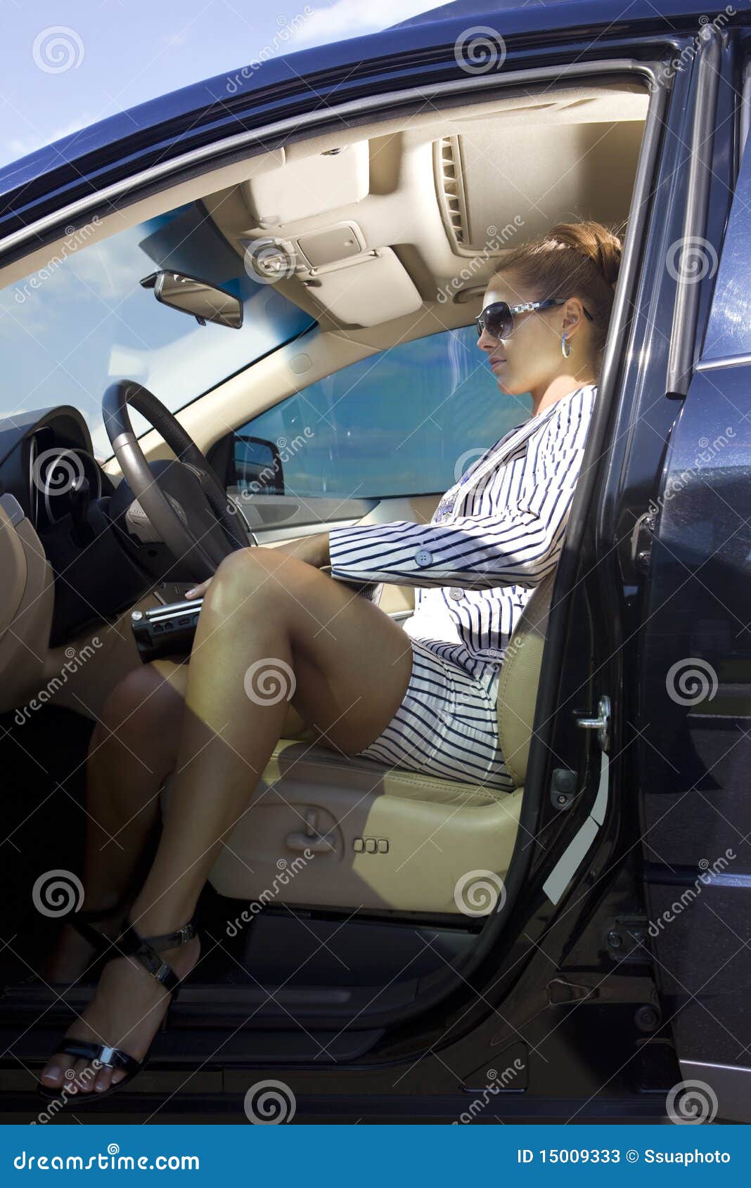 Smart woman in the car stock image. Image of ambition - 15009333
