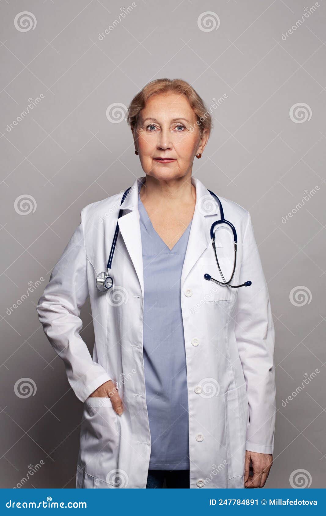 Smart Woman Doctor with Stethoscope Looking at Camera Stock Image ...