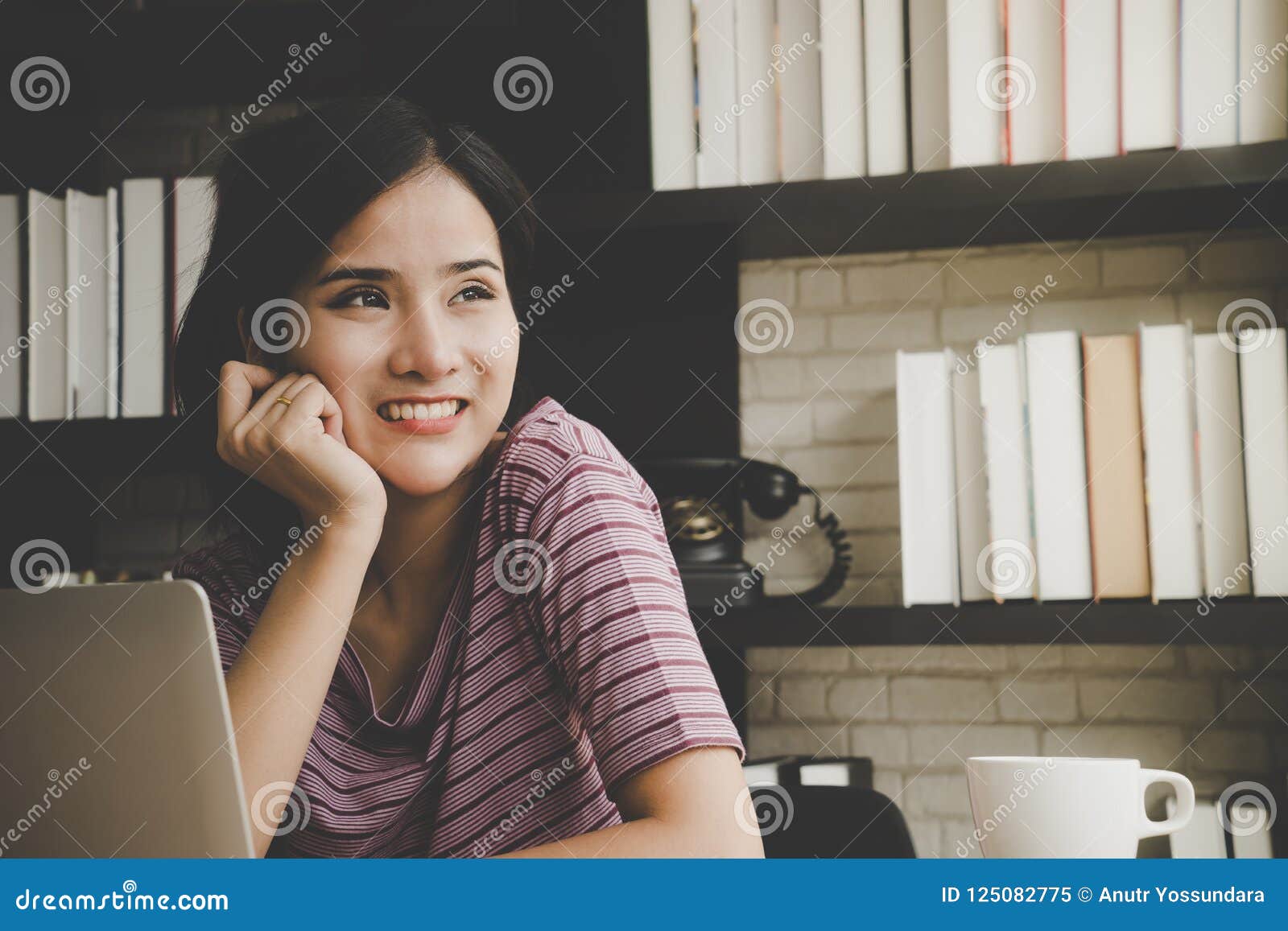 Smart Woman Working at Home with Computer Stock Image - Image of home ...