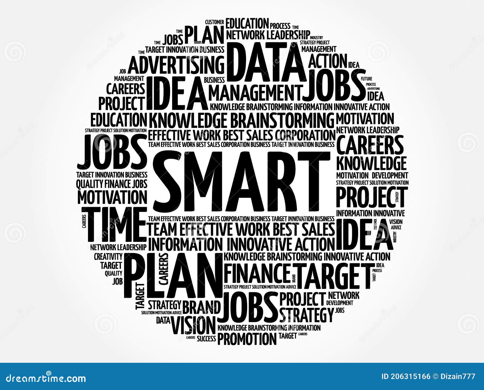 Smart word cloud stock illustration. Illustration of crossword - 206315166