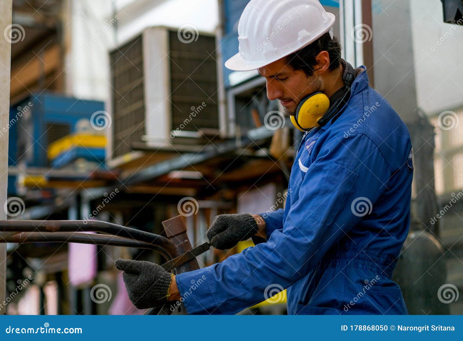 Smart Worker or Technician Man Use Rasp To Repair or Maintenance in the ...