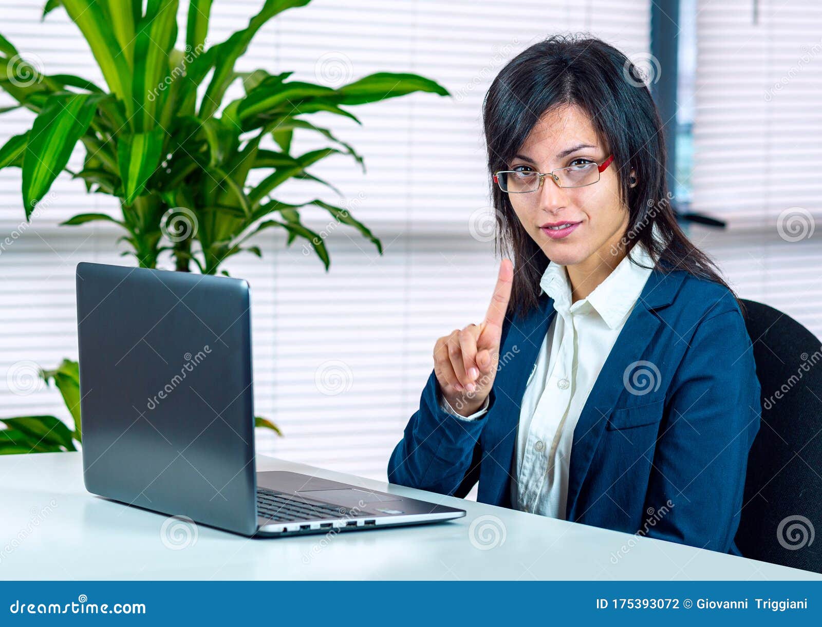 Smart Working. Young Woman in Front of Pc Notebook. Information ...