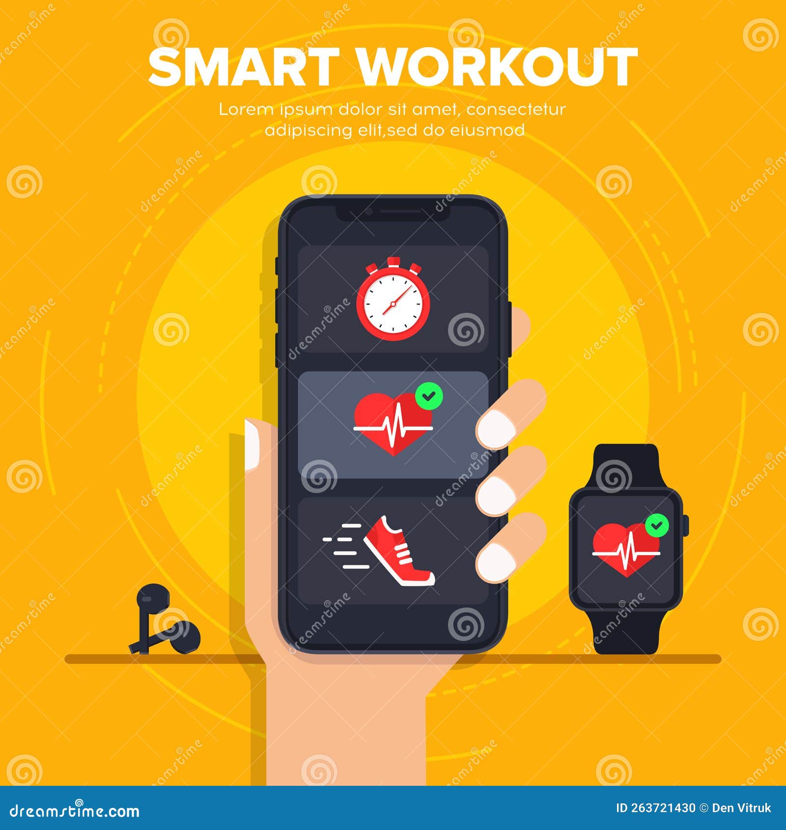 Smart Workout Vector Illustration Concept Stock Vector - Illustration ...