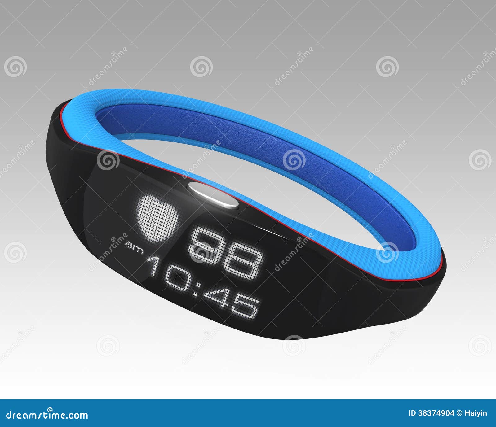 Smart Wrist Band Displaying Heart Rate and Time Stock Illustration ...