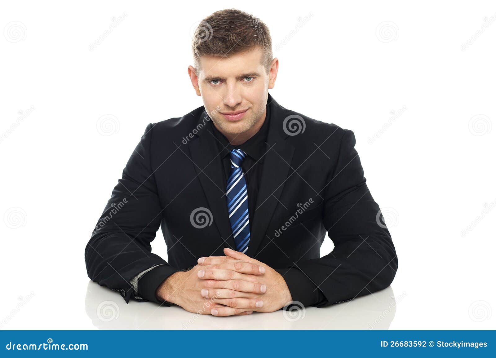 Smart Young Business Executive at His Work Desk Stock Photo - Image of ...