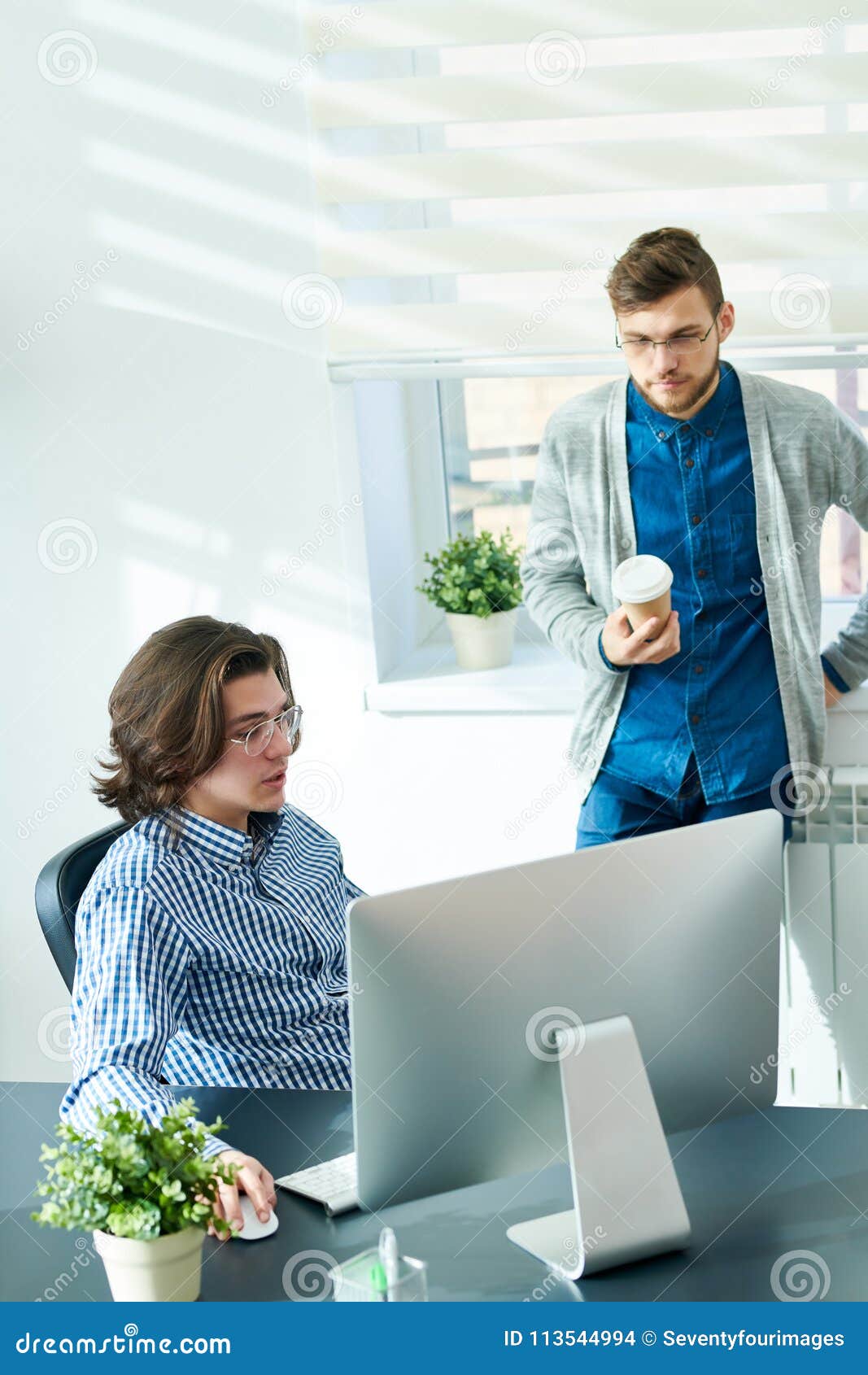 Smart Young Businessmen Working in Office Stock Photo - Image of ...