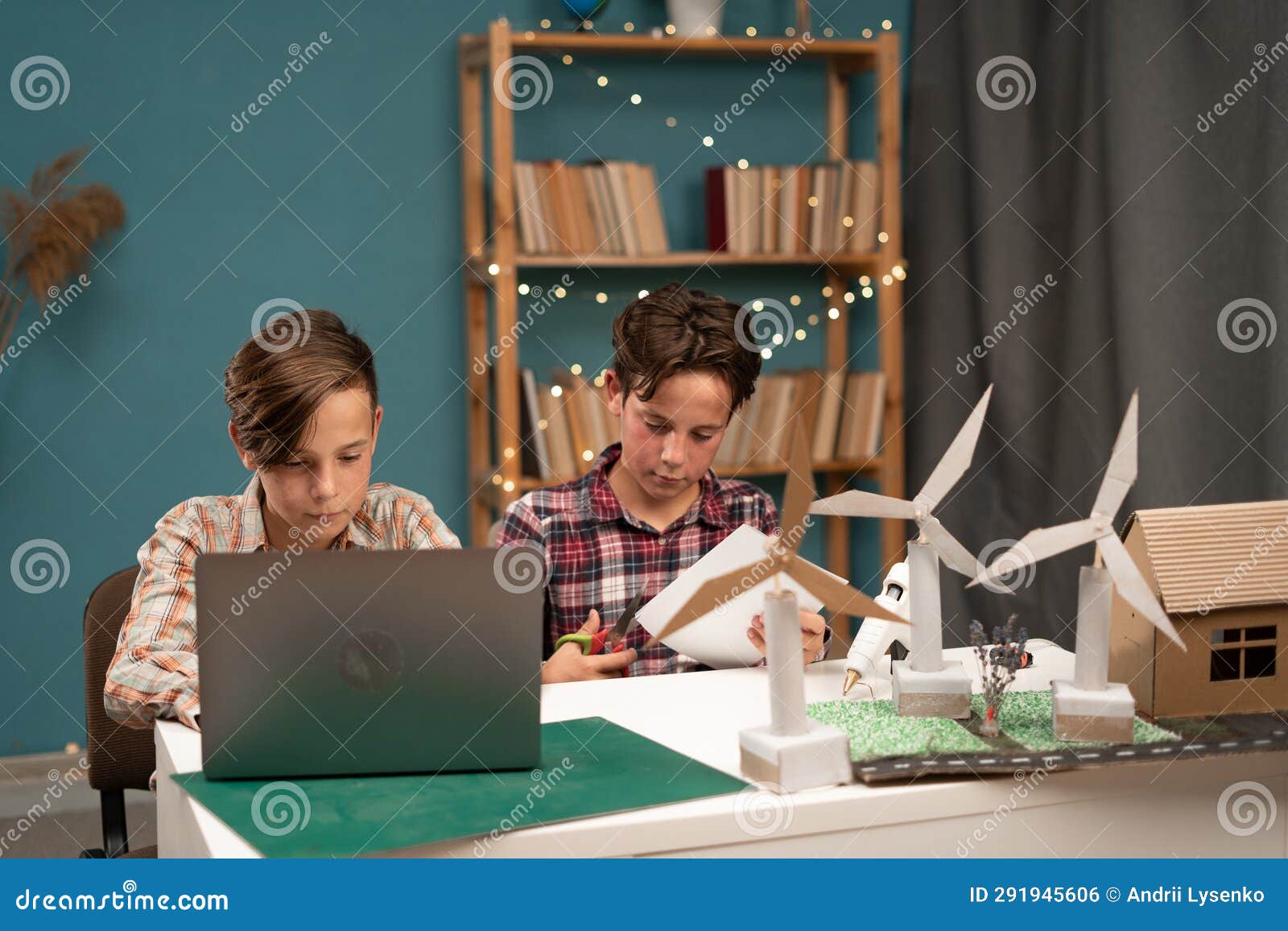 Smart Young Children S Work As a Team Using Laptop Computer Making ...