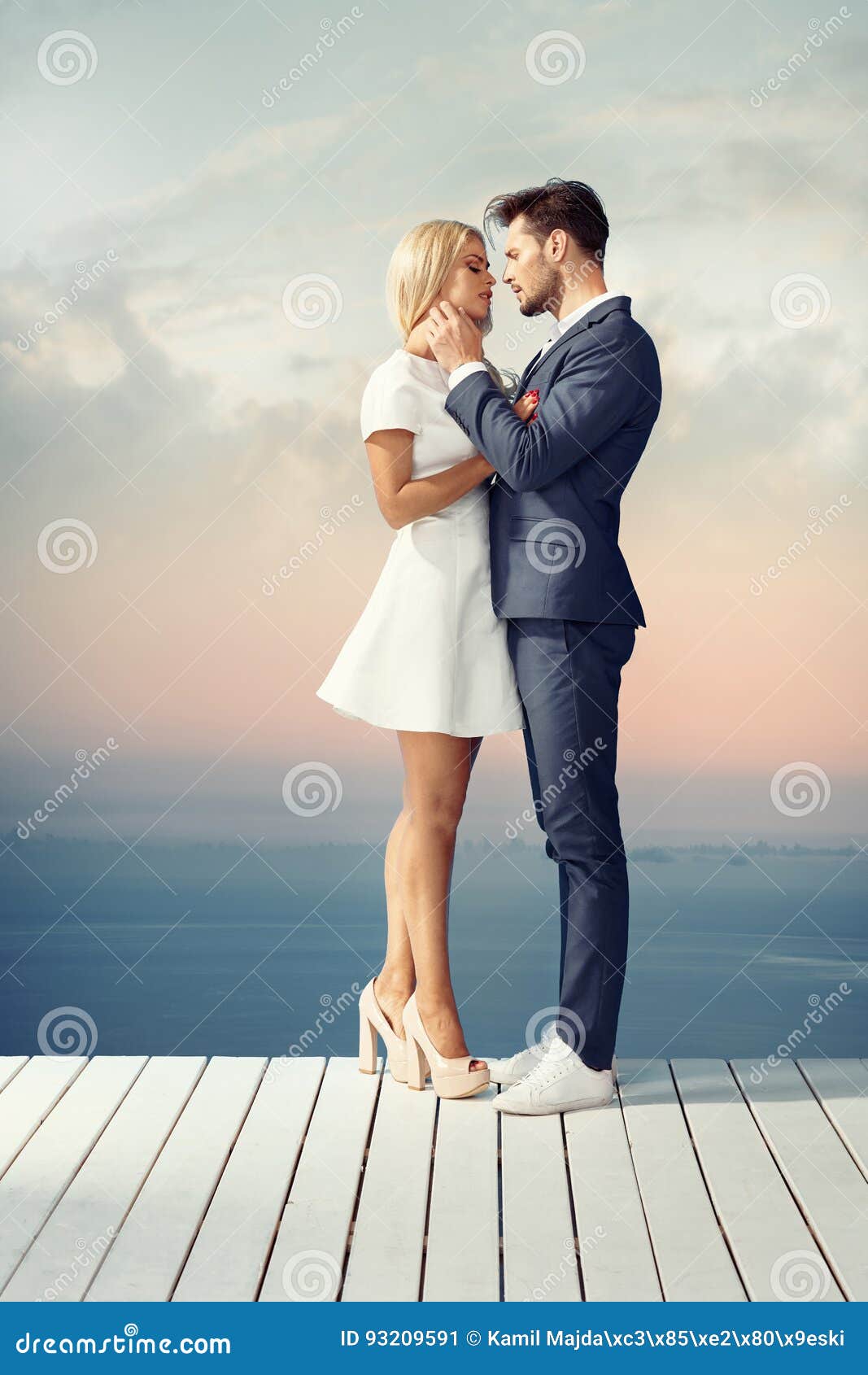 Smart Young Couple on a Date Stock Image - Image of beach, lady: 93209591