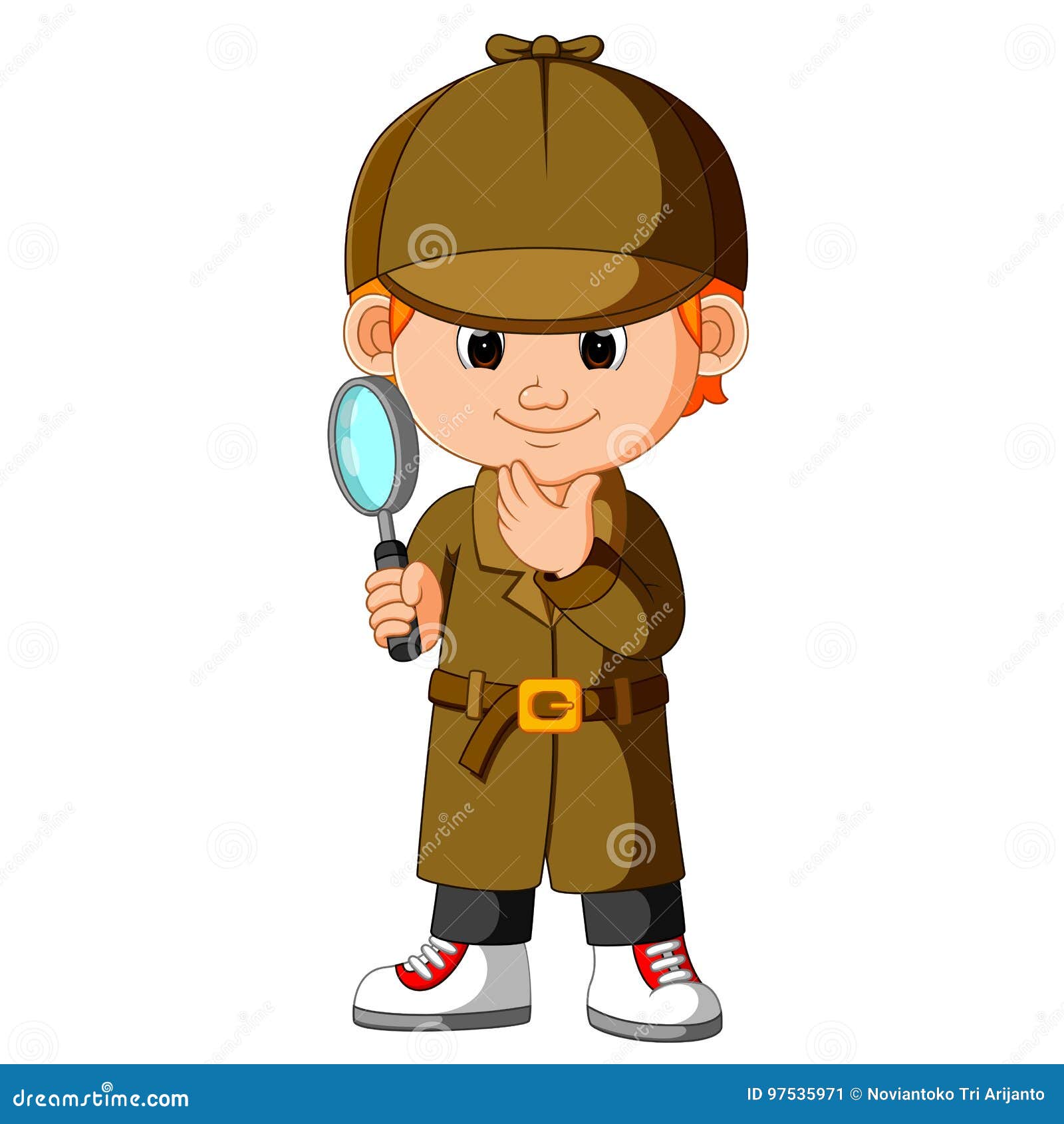 A smart young detective stock vector. Illustration of case - 97535971