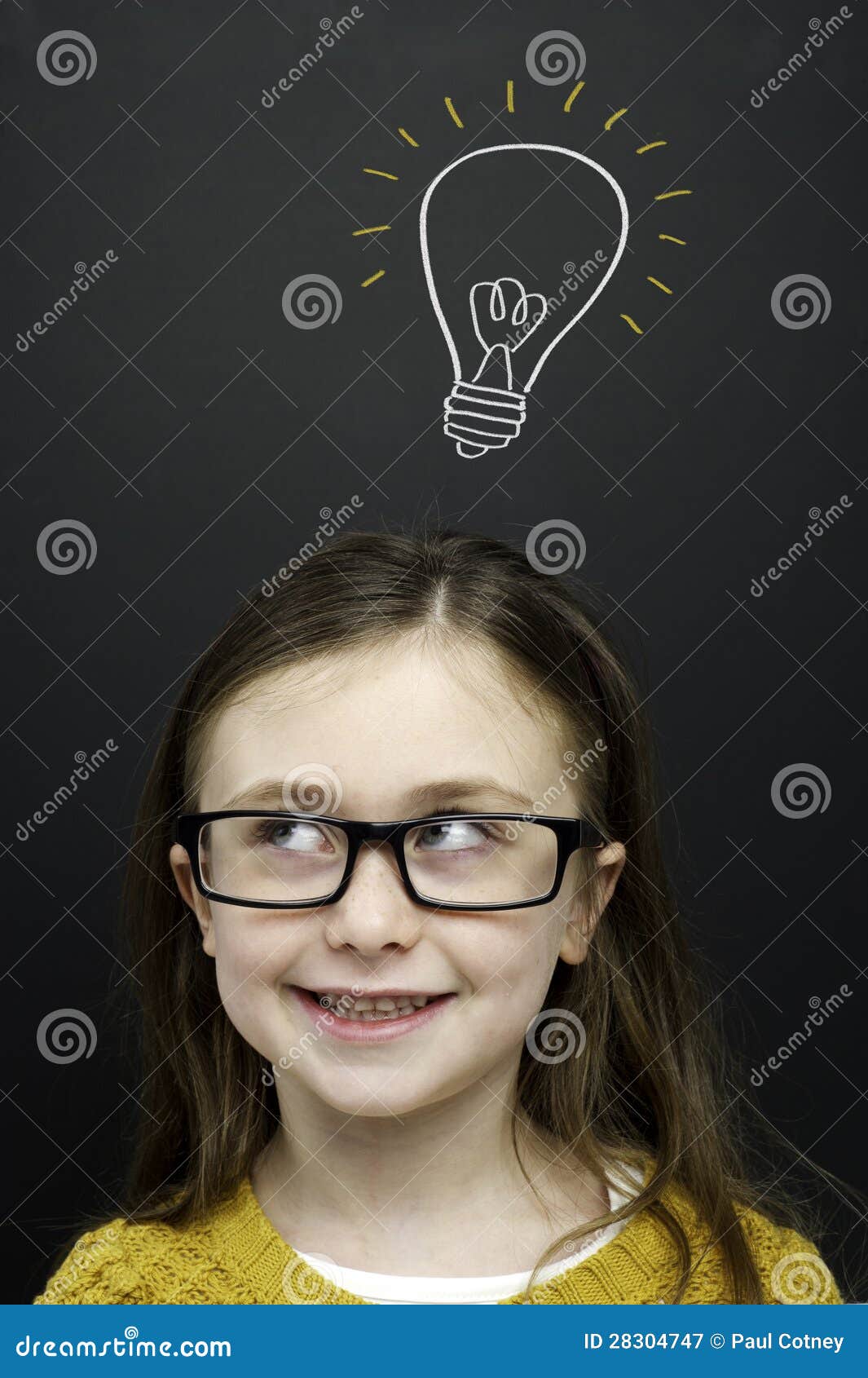 Smart Young Girl Stood Infront of a Blackboard Stock Image - Image of ...