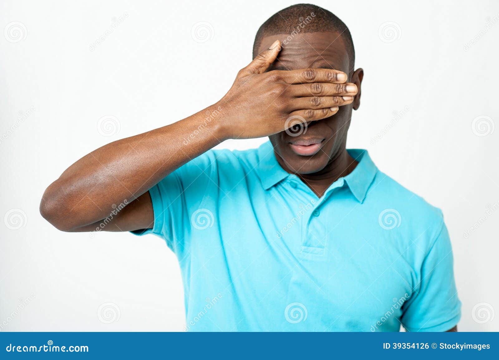 Smart Young Guy Hiding His Eyes Stock Photo - Image of trendy, face ...