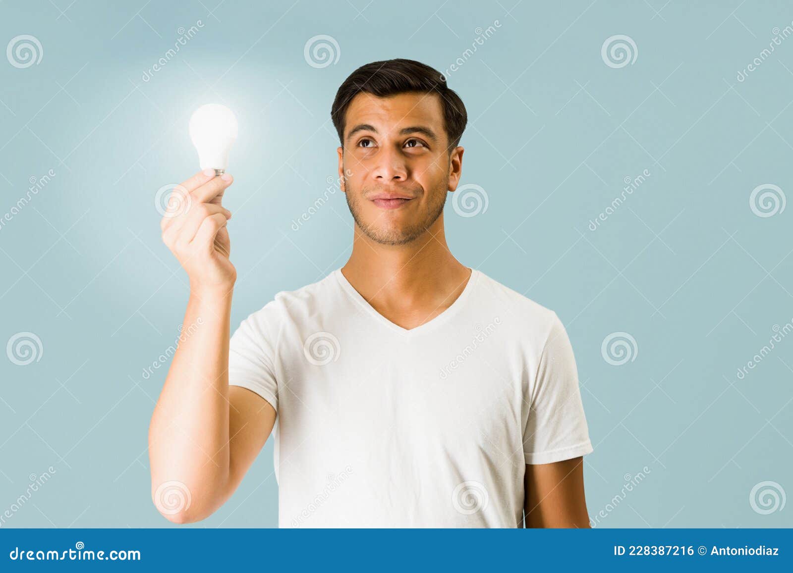 Smart Young Man Thinking Something Big Stock Photo - Image of ...