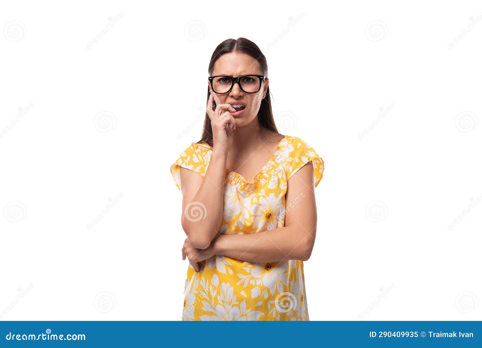Smart Young Woman Thinking about Solving a Problem Stock Image - Image ...