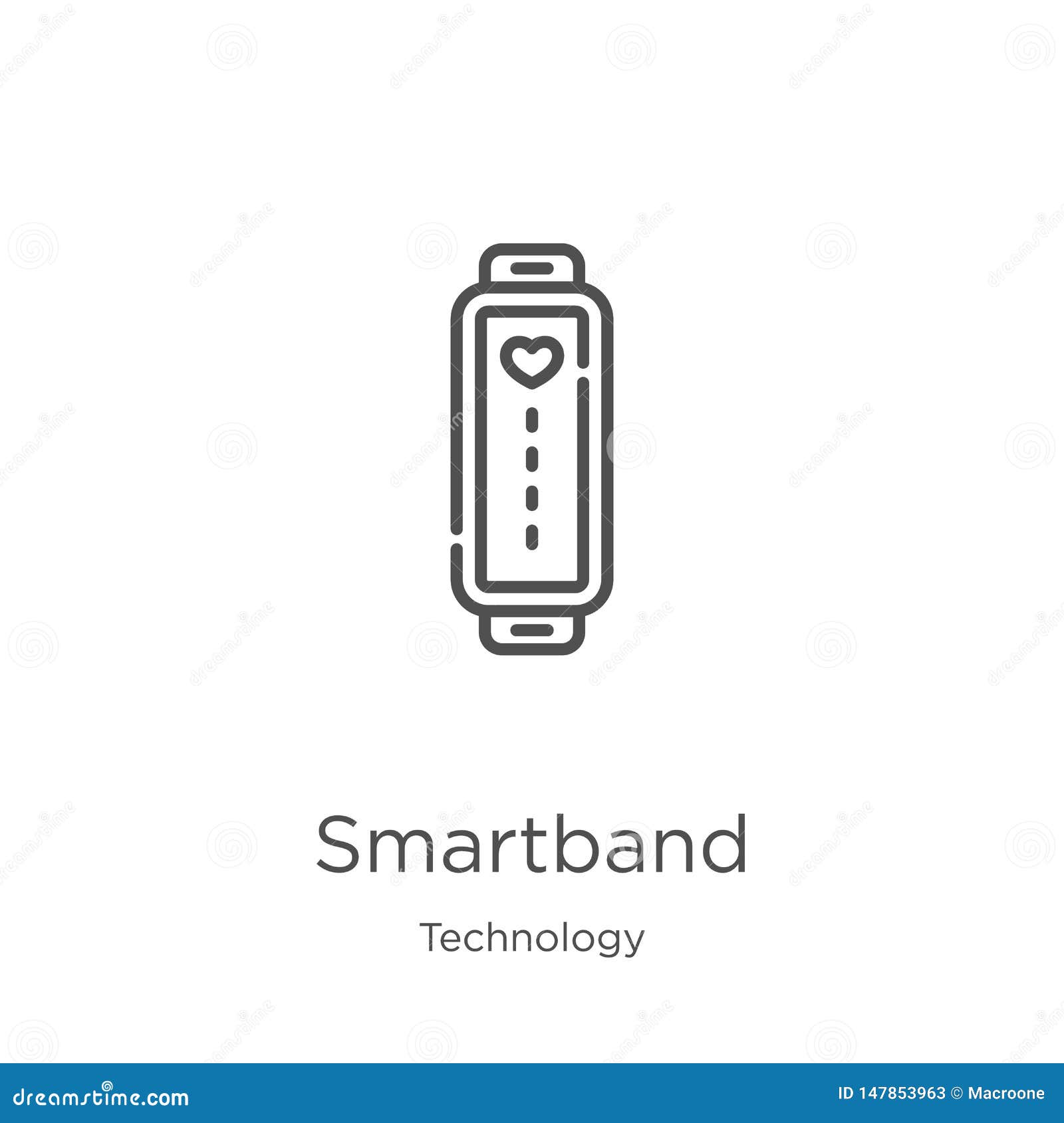 Smartband Icon Vector from Technology Collection. Thin Line Smartband ...