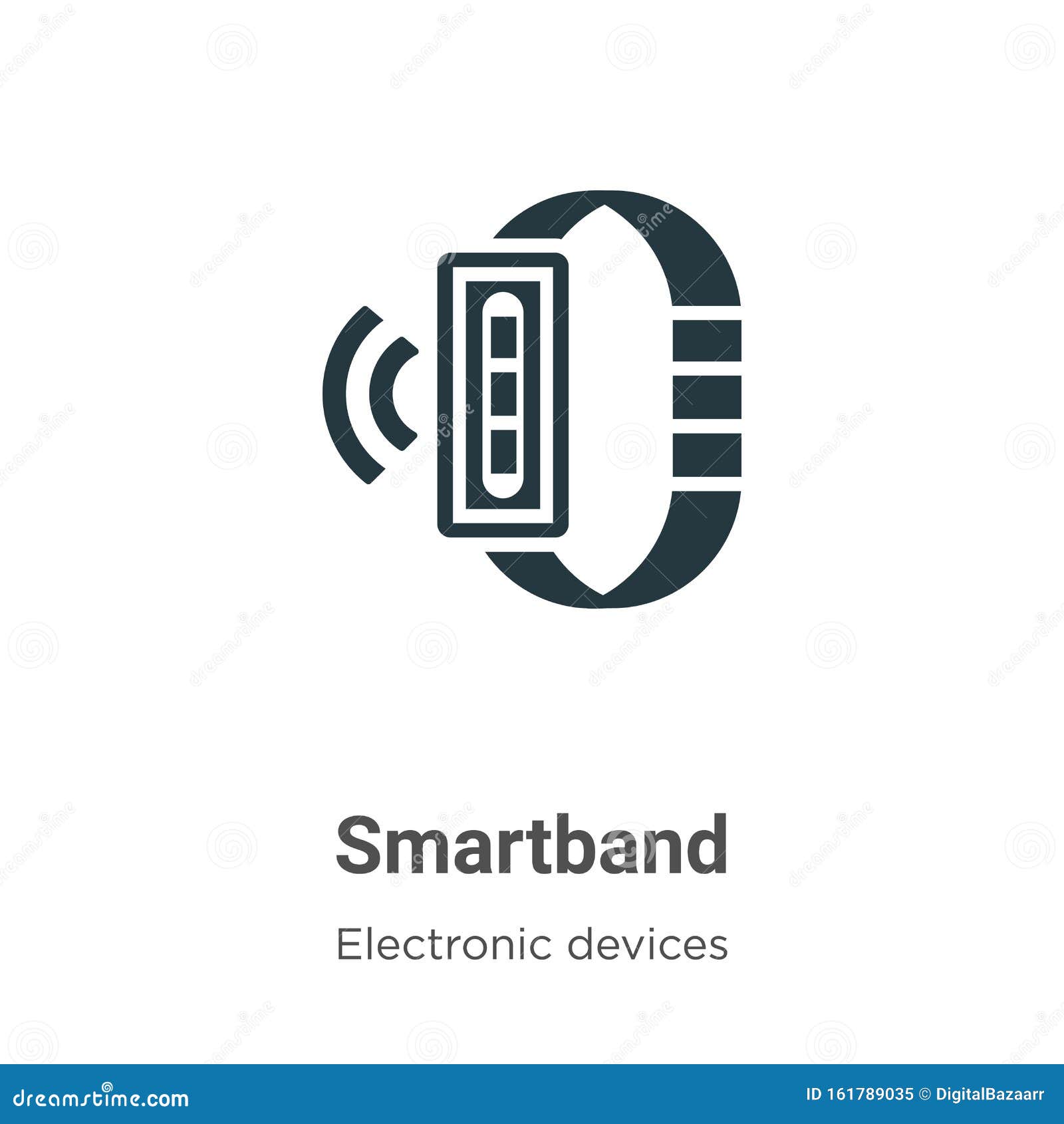 Smartband Vector Icon on White Background. Flat Vector Smartband Icon Symbol Sign from Modern ...
