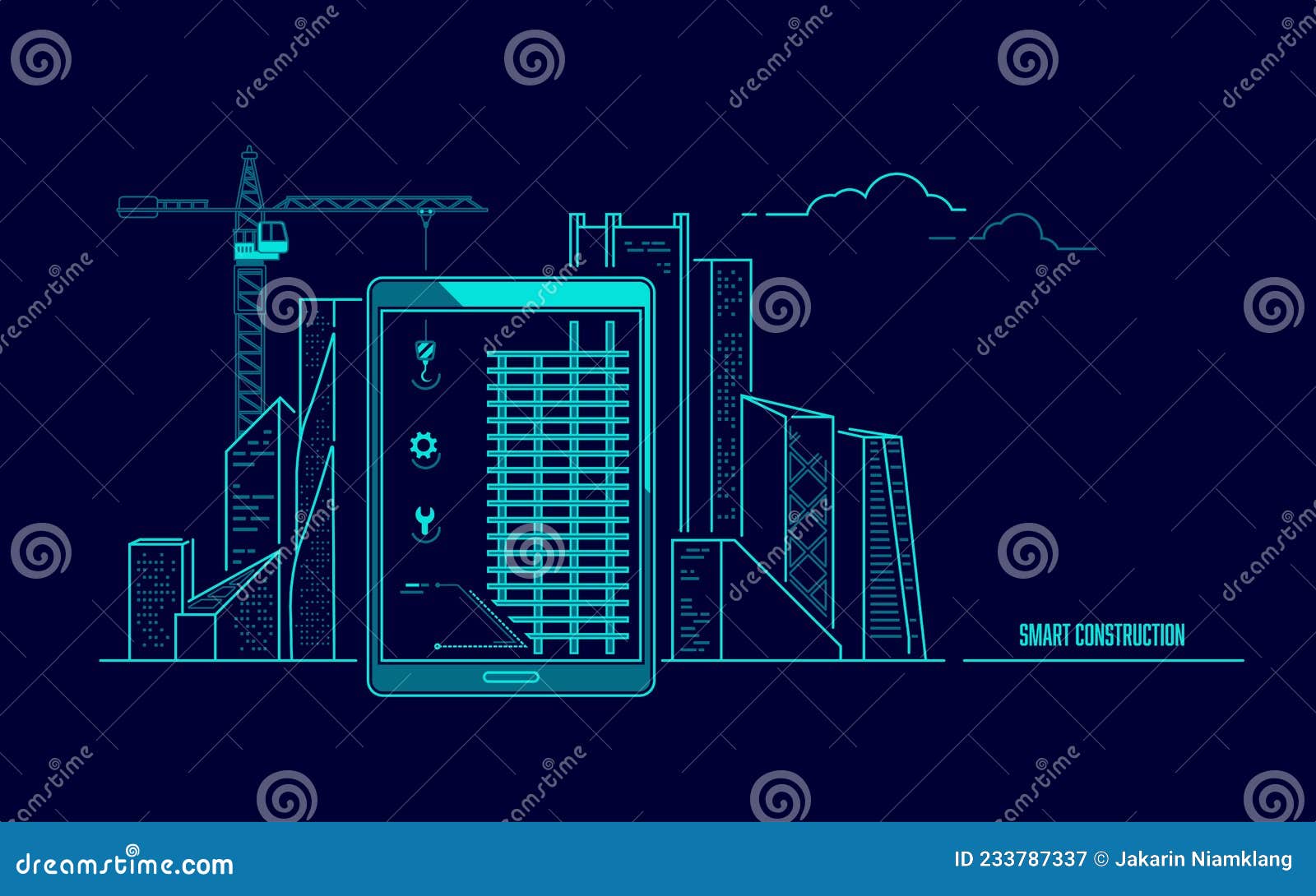 SmartBuilding stock vector. Illustration of layout, infrastructure ...