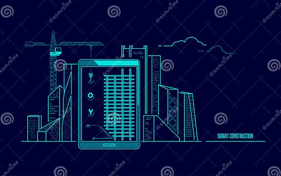 SmartBuilding stock vector. Illustration of layout, infrastructure ...