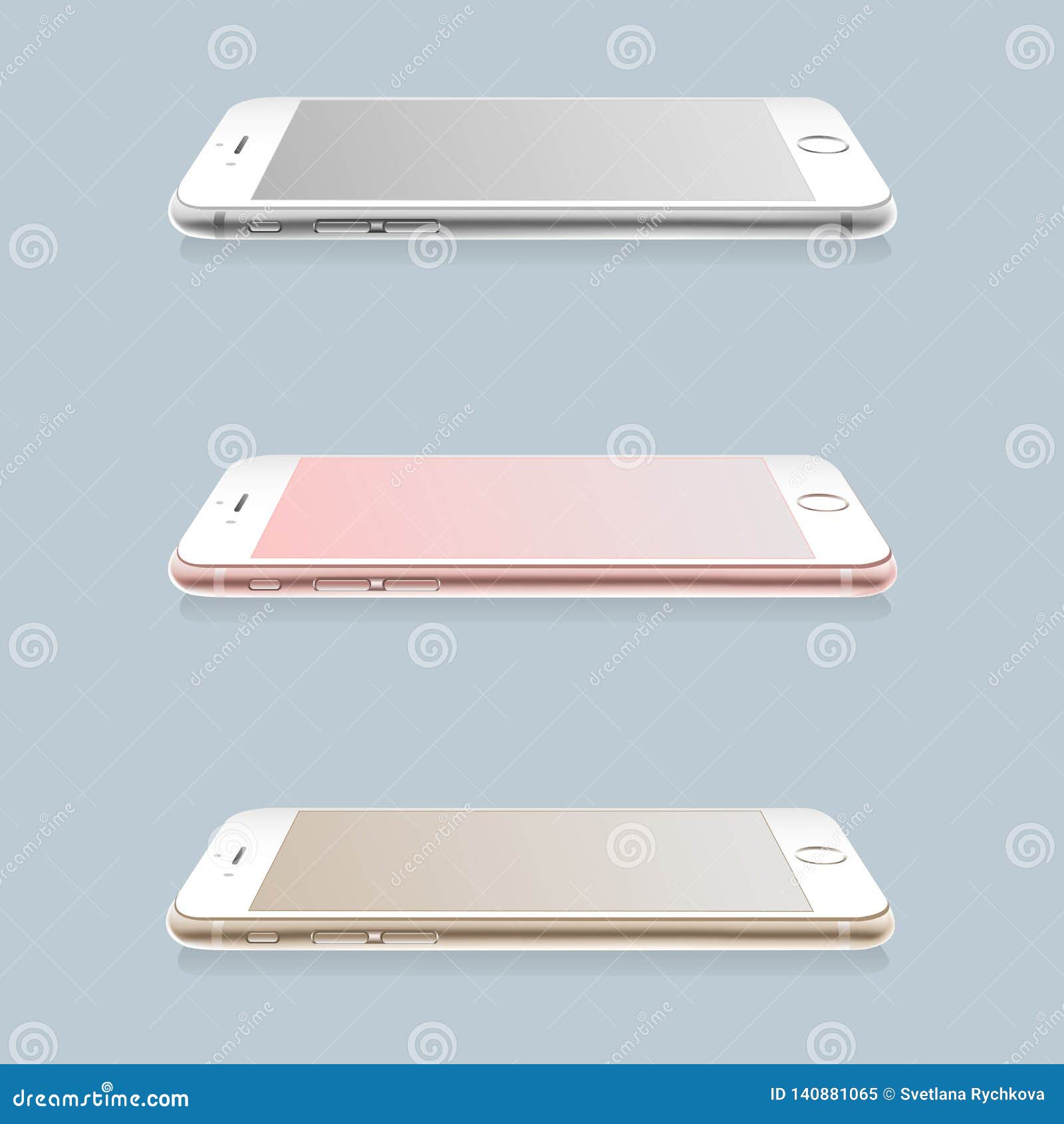Set of Realistic Smartphones Layouts. Stock Illustration - Illustration ...