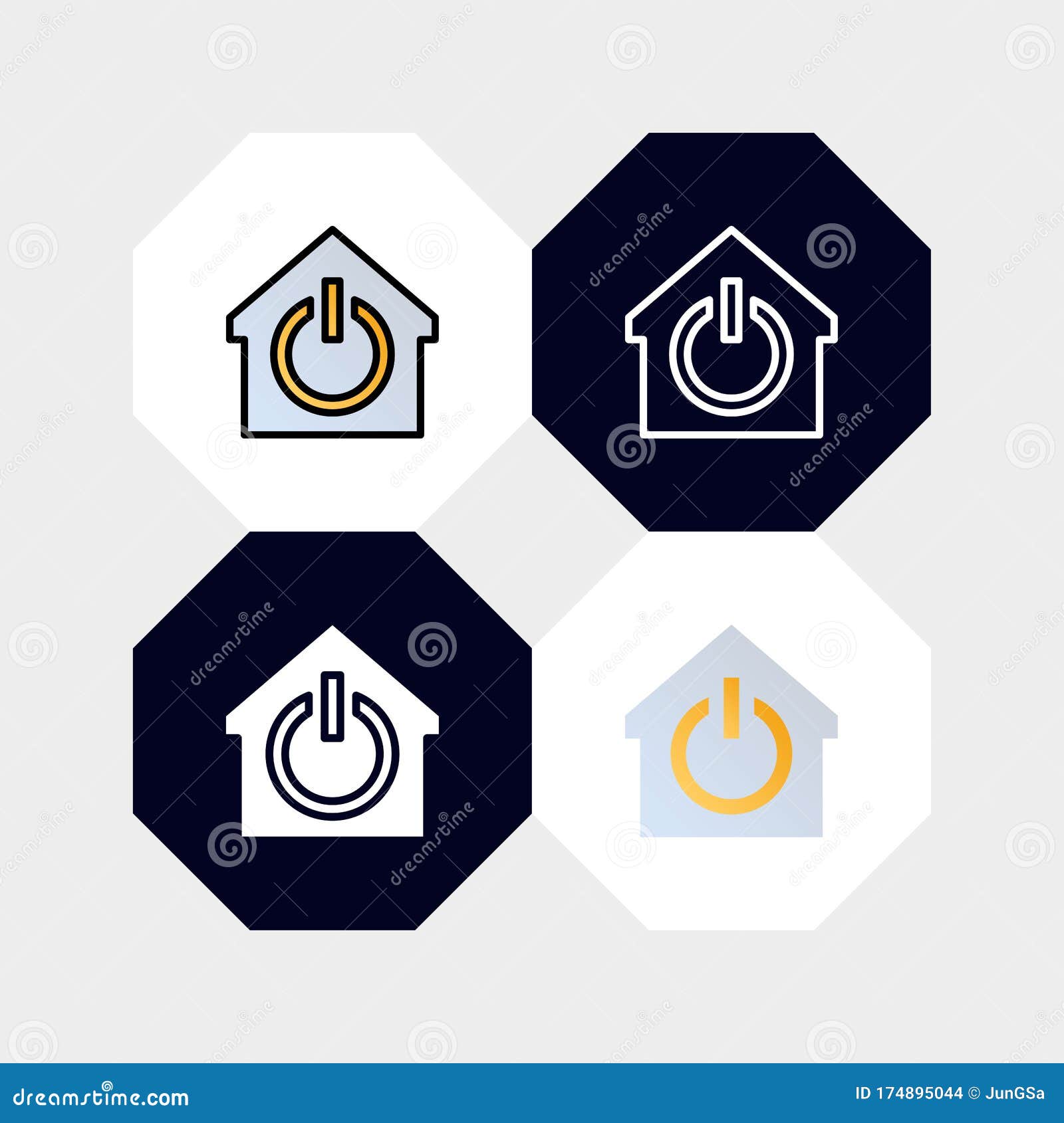 Smarthome Power Button Icon Logo Vector Illustration Stock Vector ...