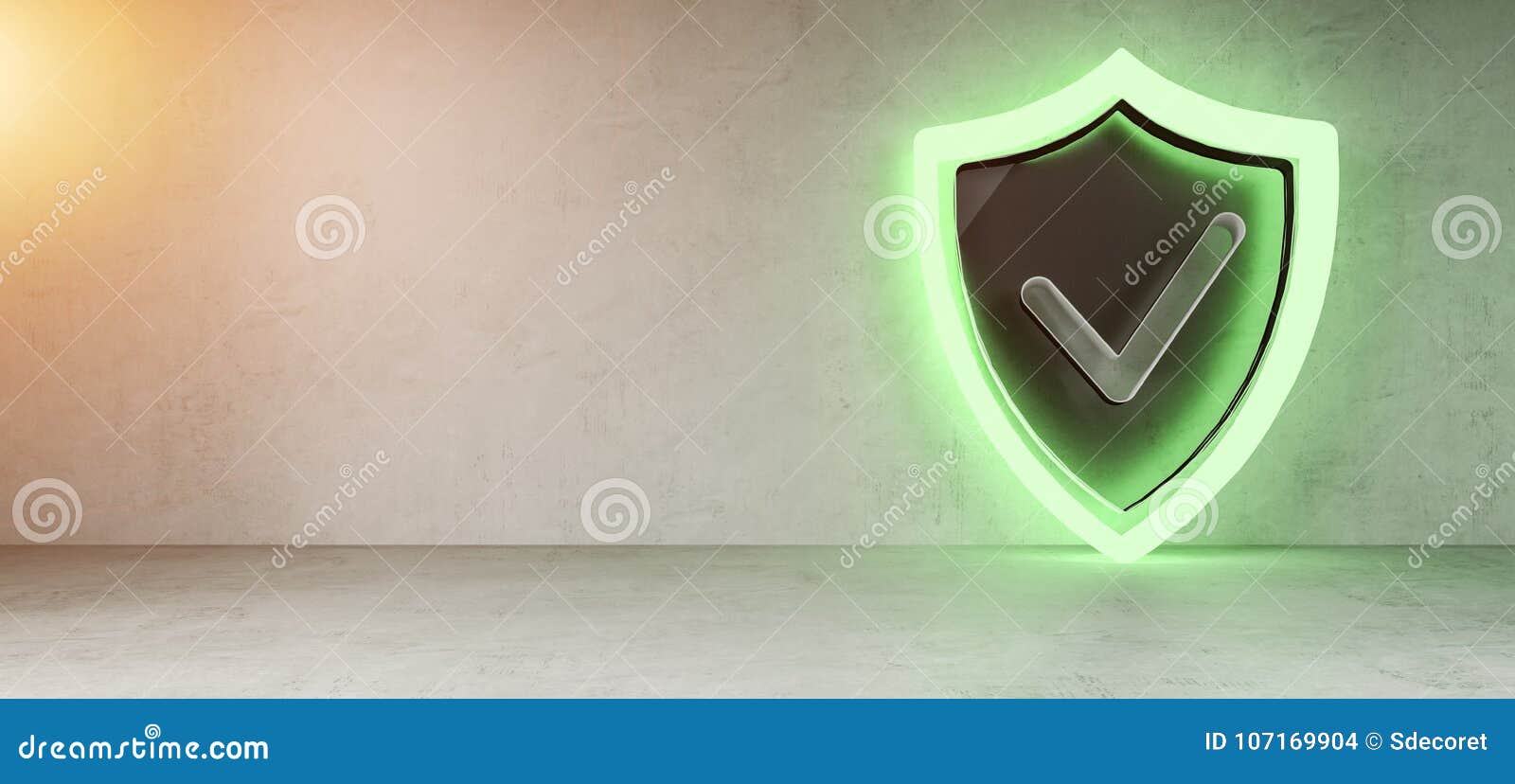 Smarthome Shield Security Interface 3D Rendering Stock Illustration ...
