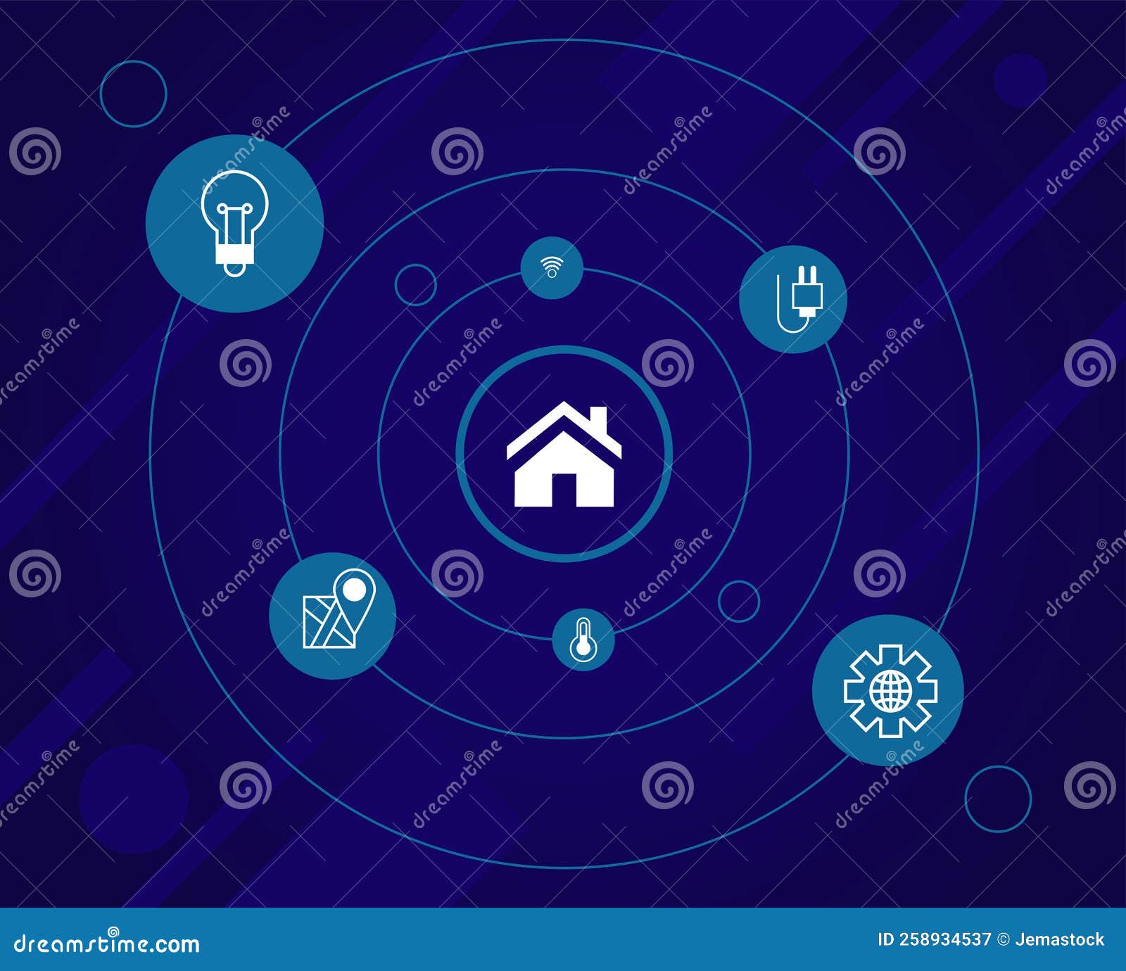 Smarthome Tech Menu Services Stock Vector - Illustration of tech, gear ...