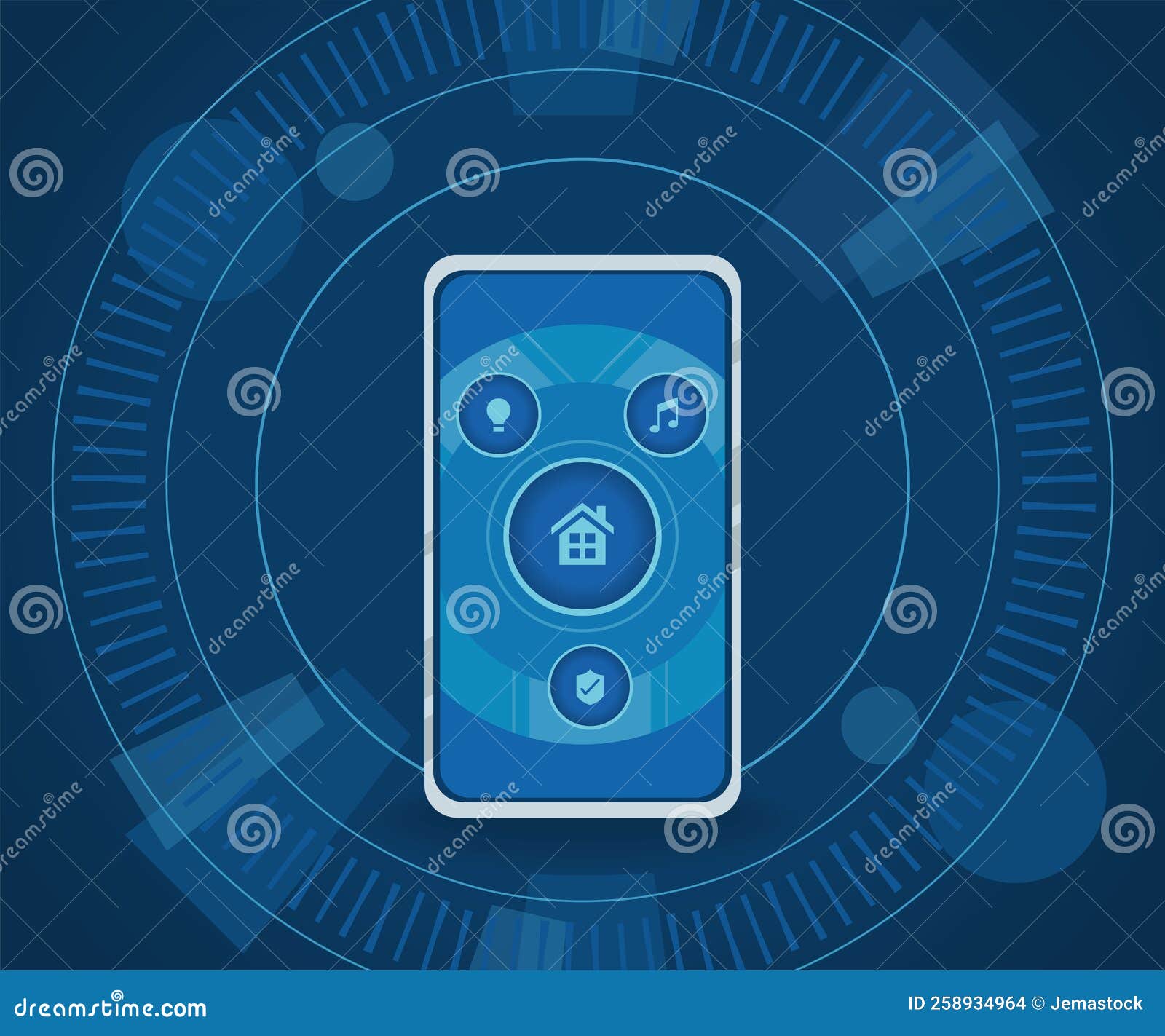 Smarthome Tech in Smartphone Stock Vector - Illustration of vector ...