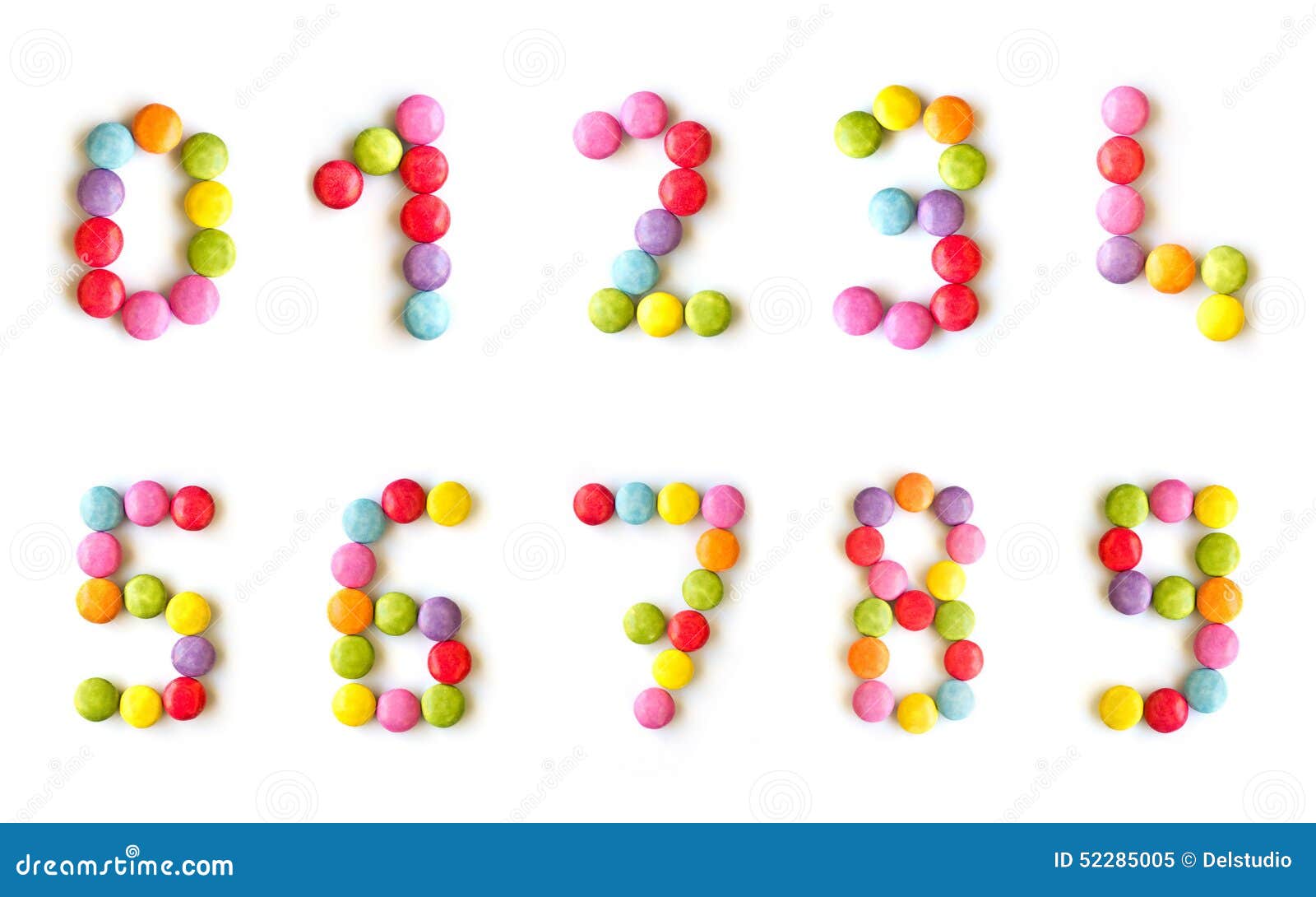 Smarties Number Isolated on White Stock Image - Image of numbers, candy ...
