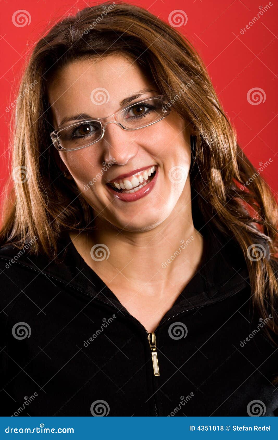 Smartish Female Spectacle Wearer Stock Photo - Image of open, woman ...