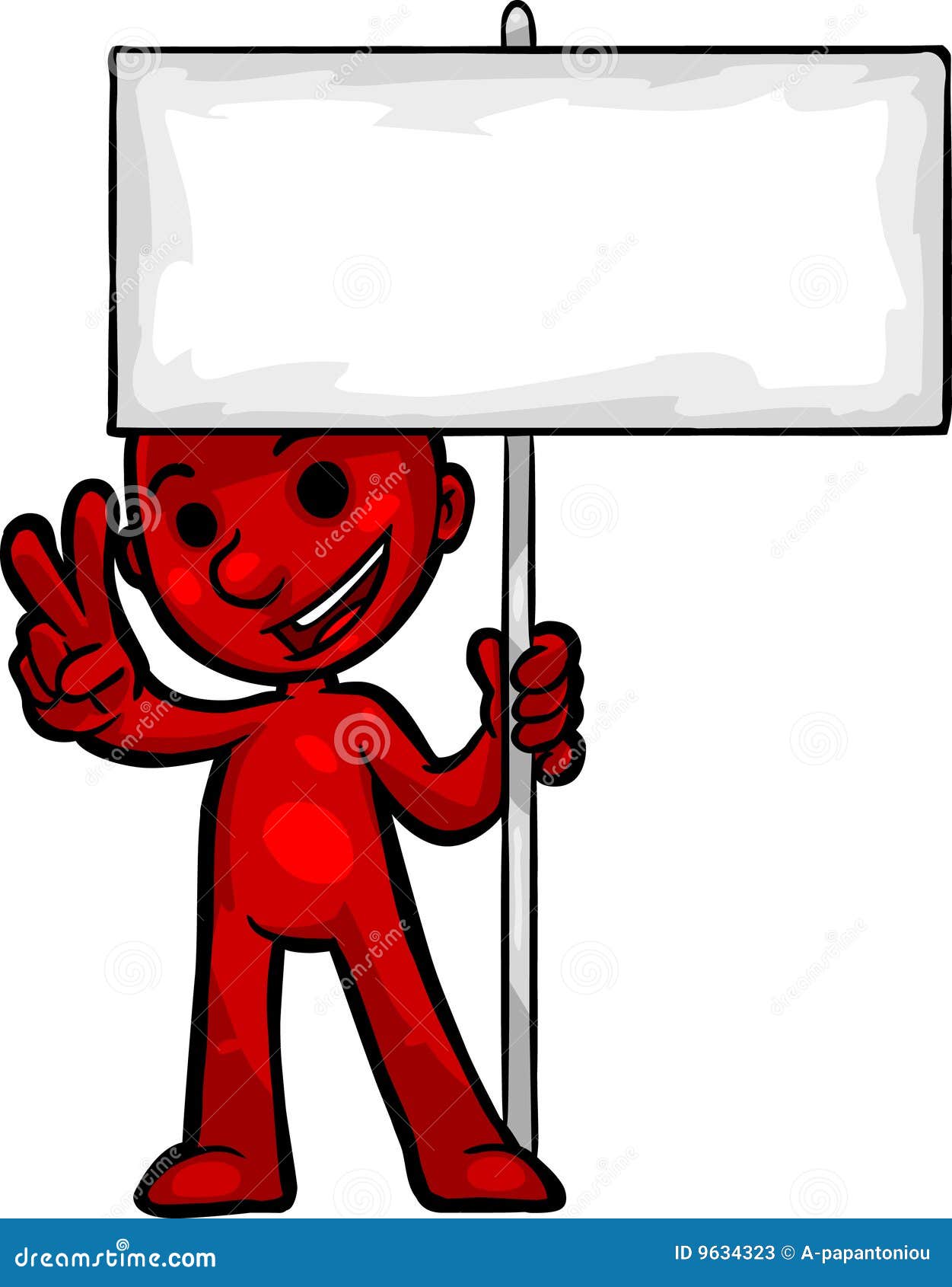 Smartoon Holding Sign stock vector. Illustration of sign - 9634323