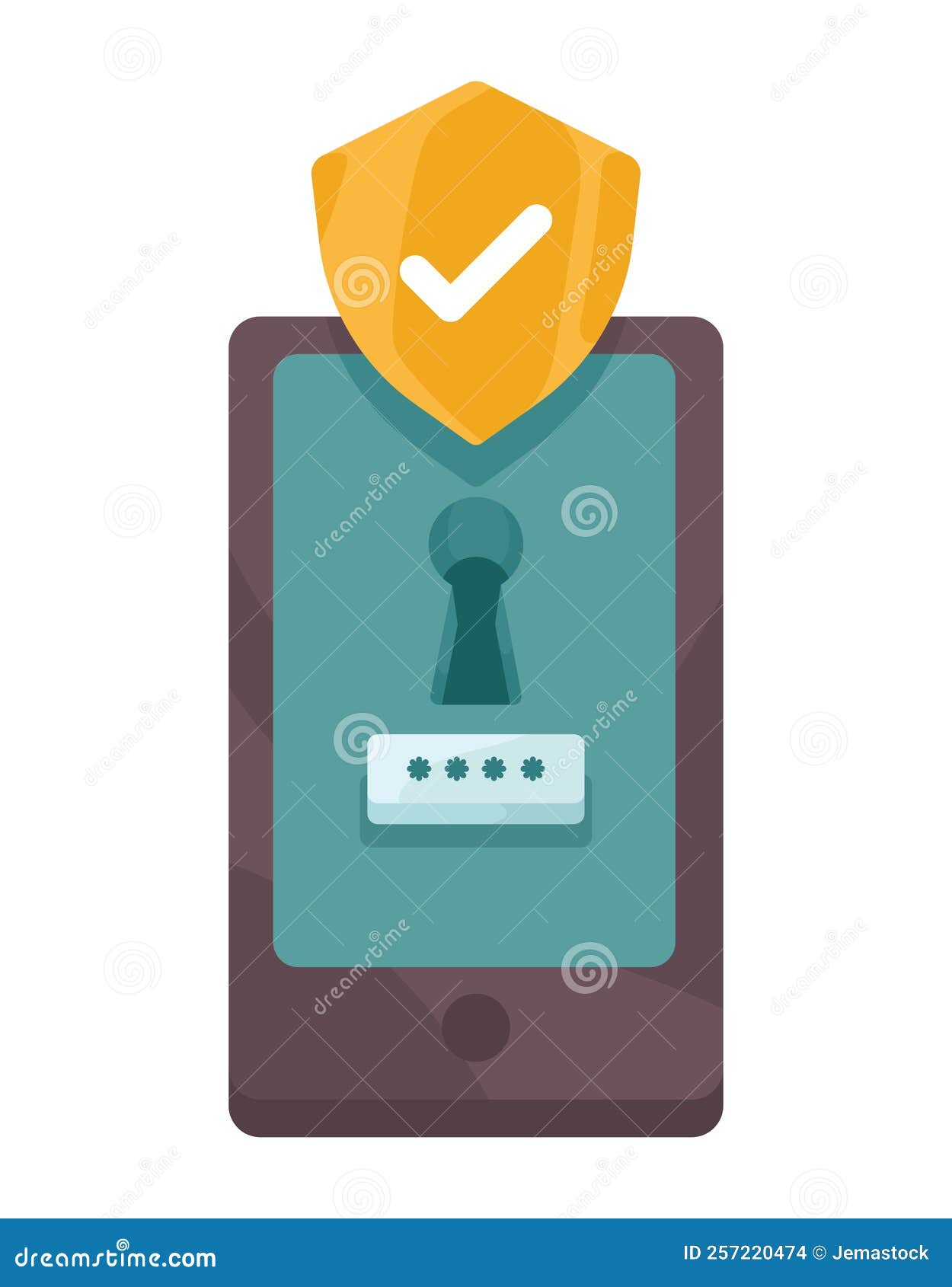Smartphone with Access Password Stock Vector - Illustration of security ...