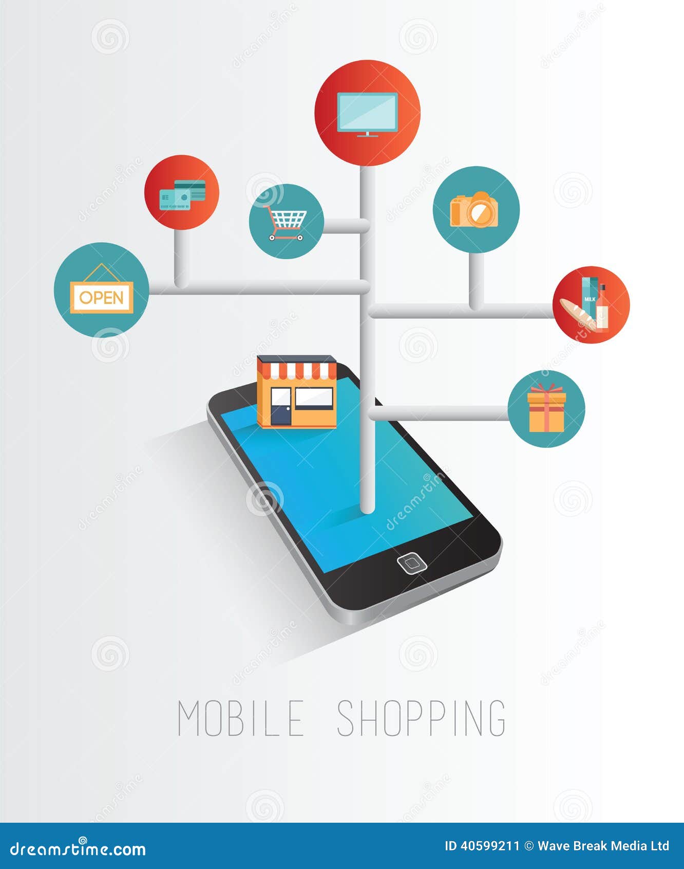 Smartphone Accessing Online Retail Concept Stock Vector - Illustration ...