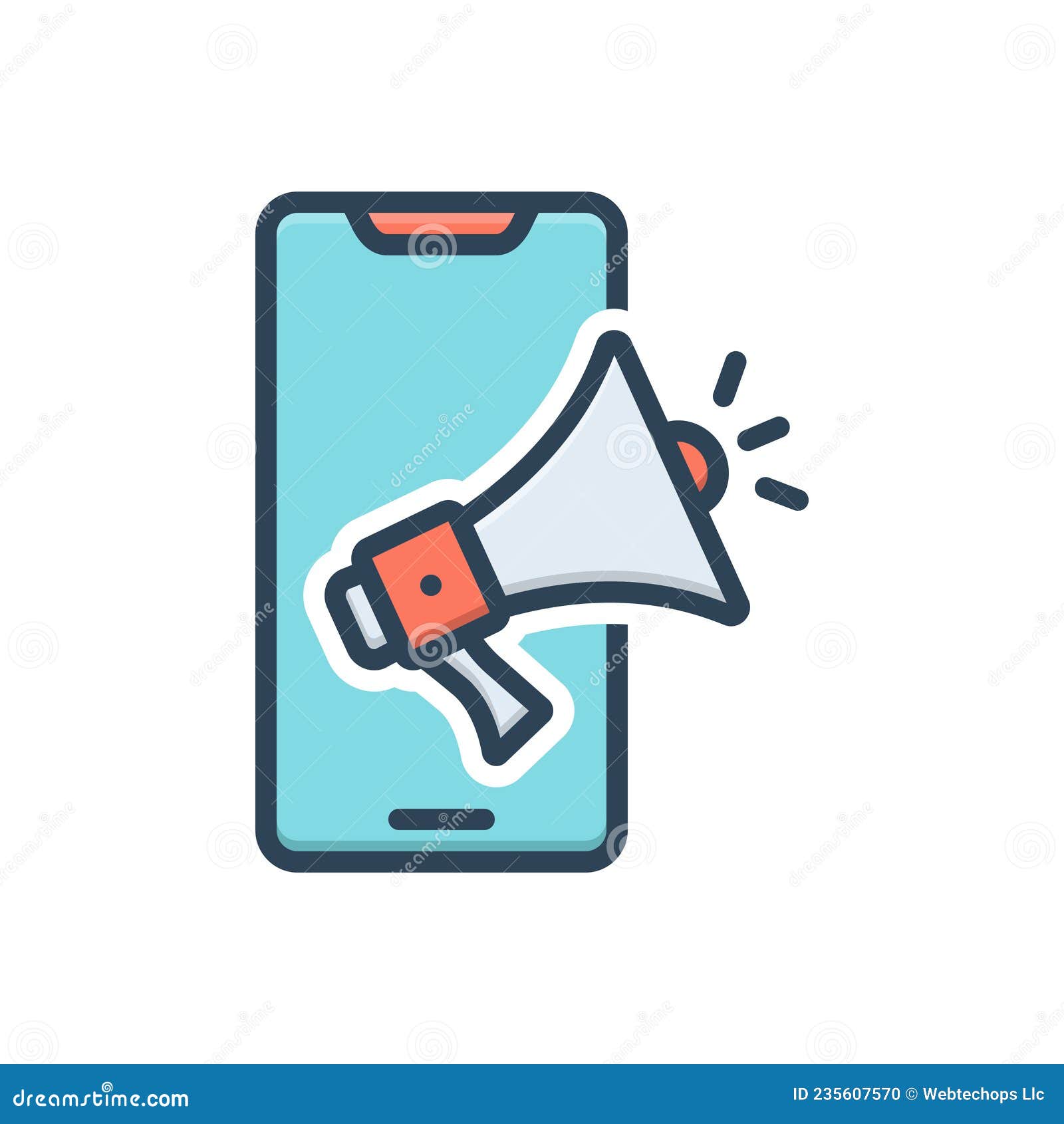 Color Illustration Icon for Smartphone Ad, Technology and Device Stock ...