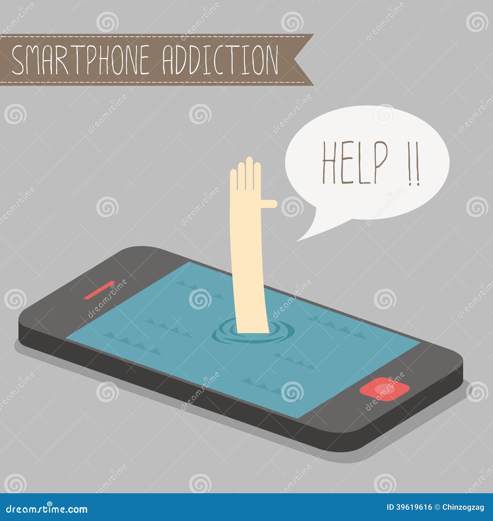 Smartphone addiction stock vector. Illustration of addict - 39619616