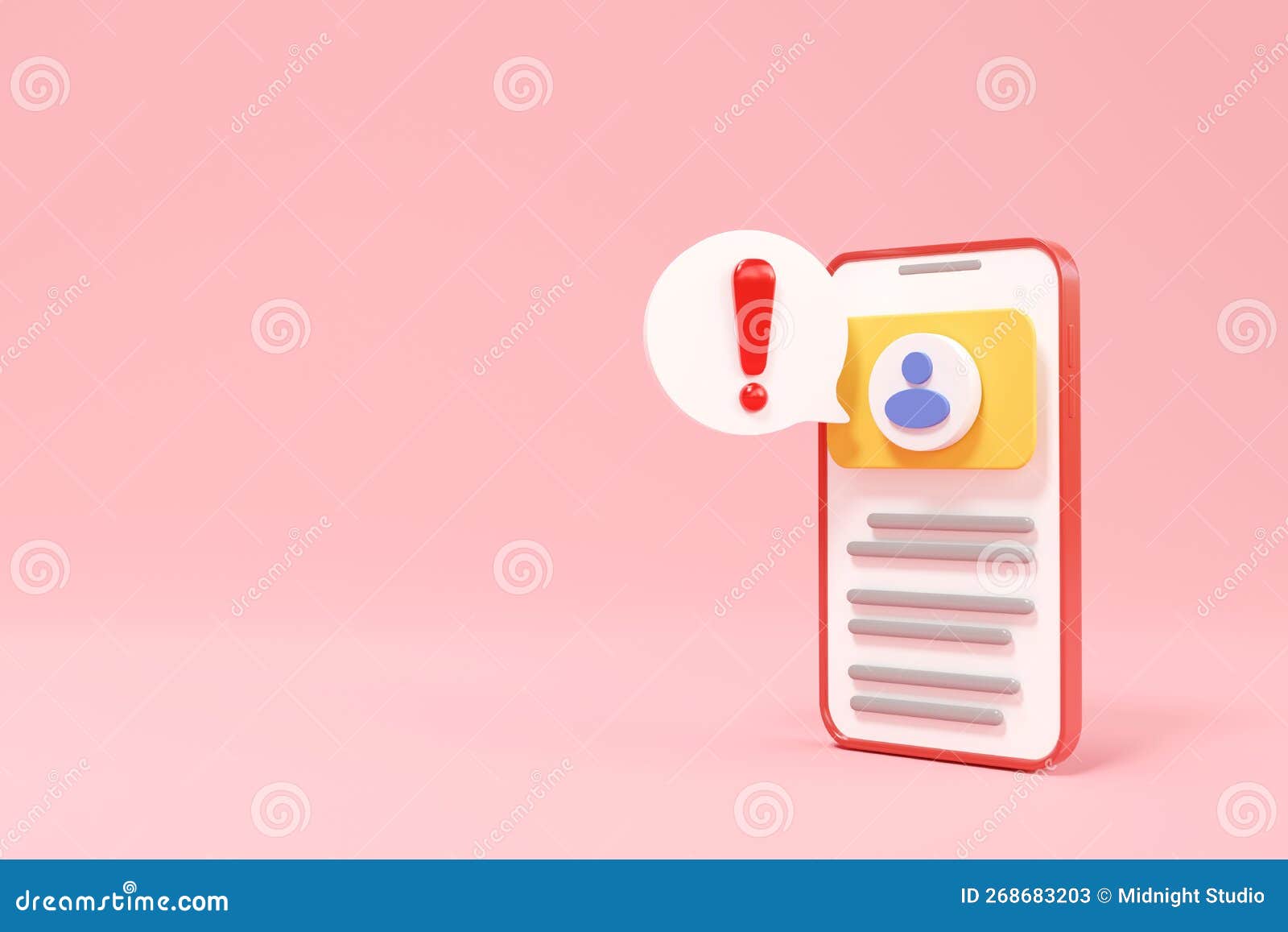 Smartphone With Admin Icon Notification Showing System Error On Pink