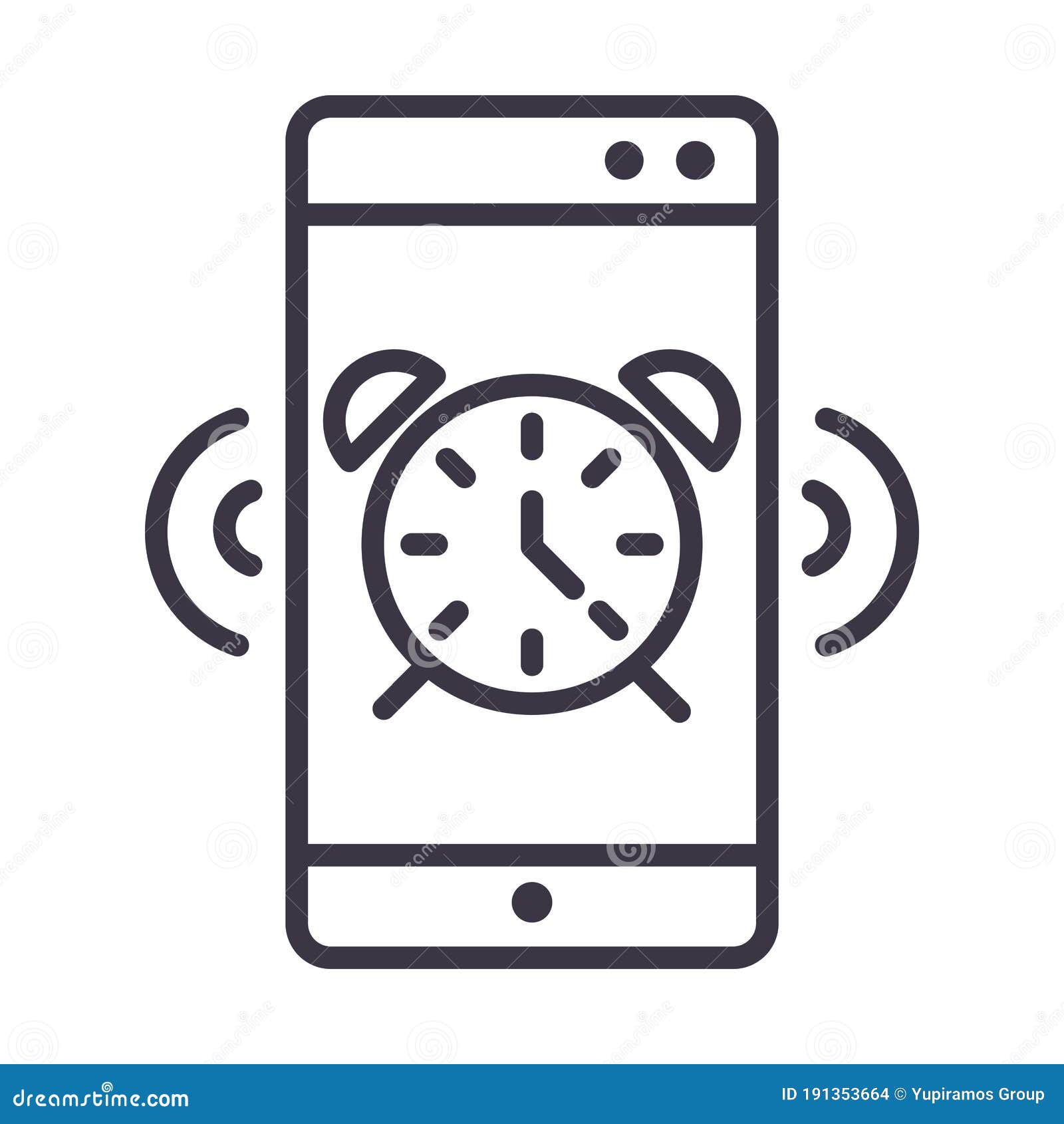 Smartphone Alarm Clock Device Technology Thin Line Style Design Icon ...