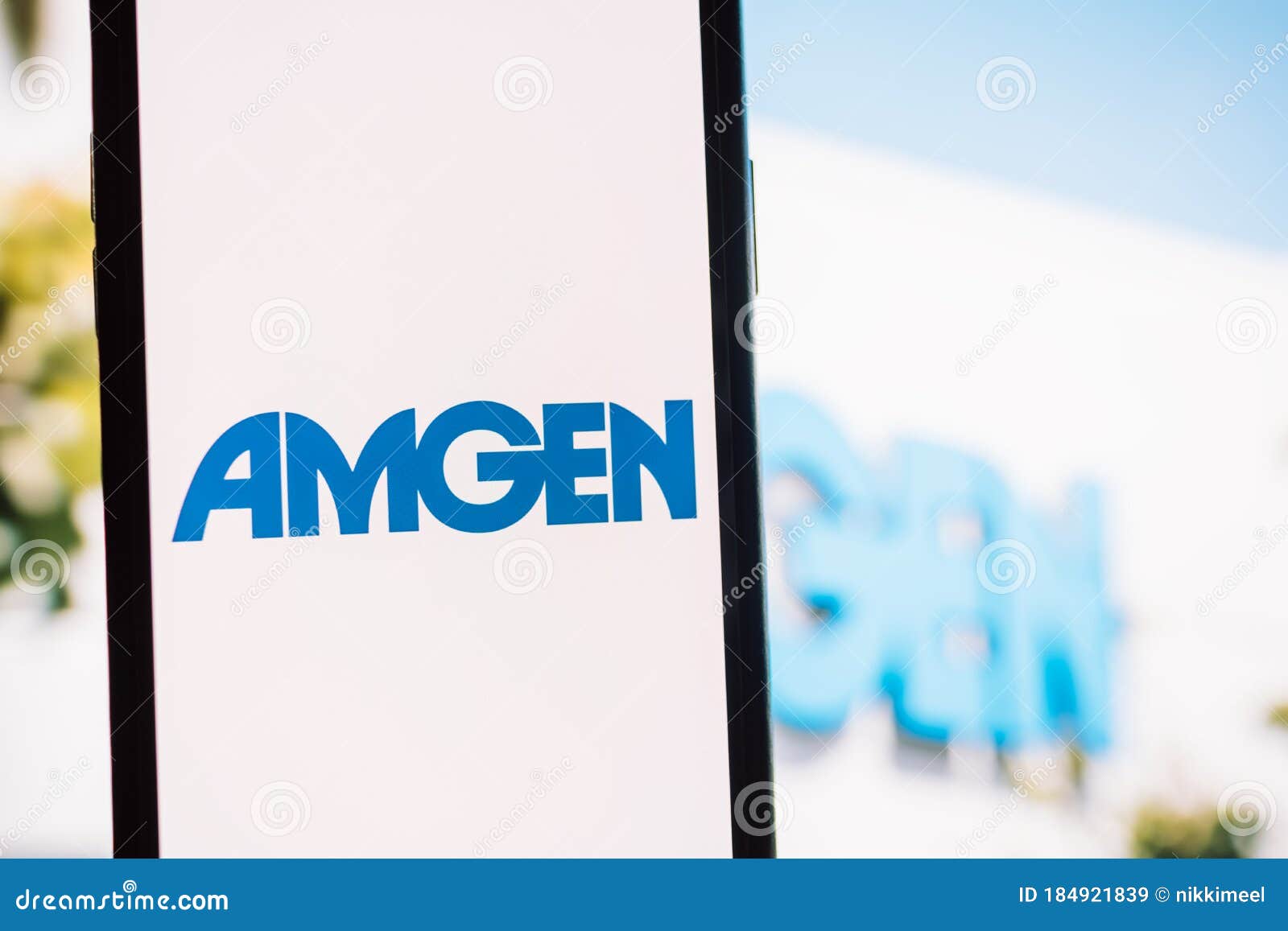 Smartphone With Amgen Logo On The Screen. Editorial Image ...