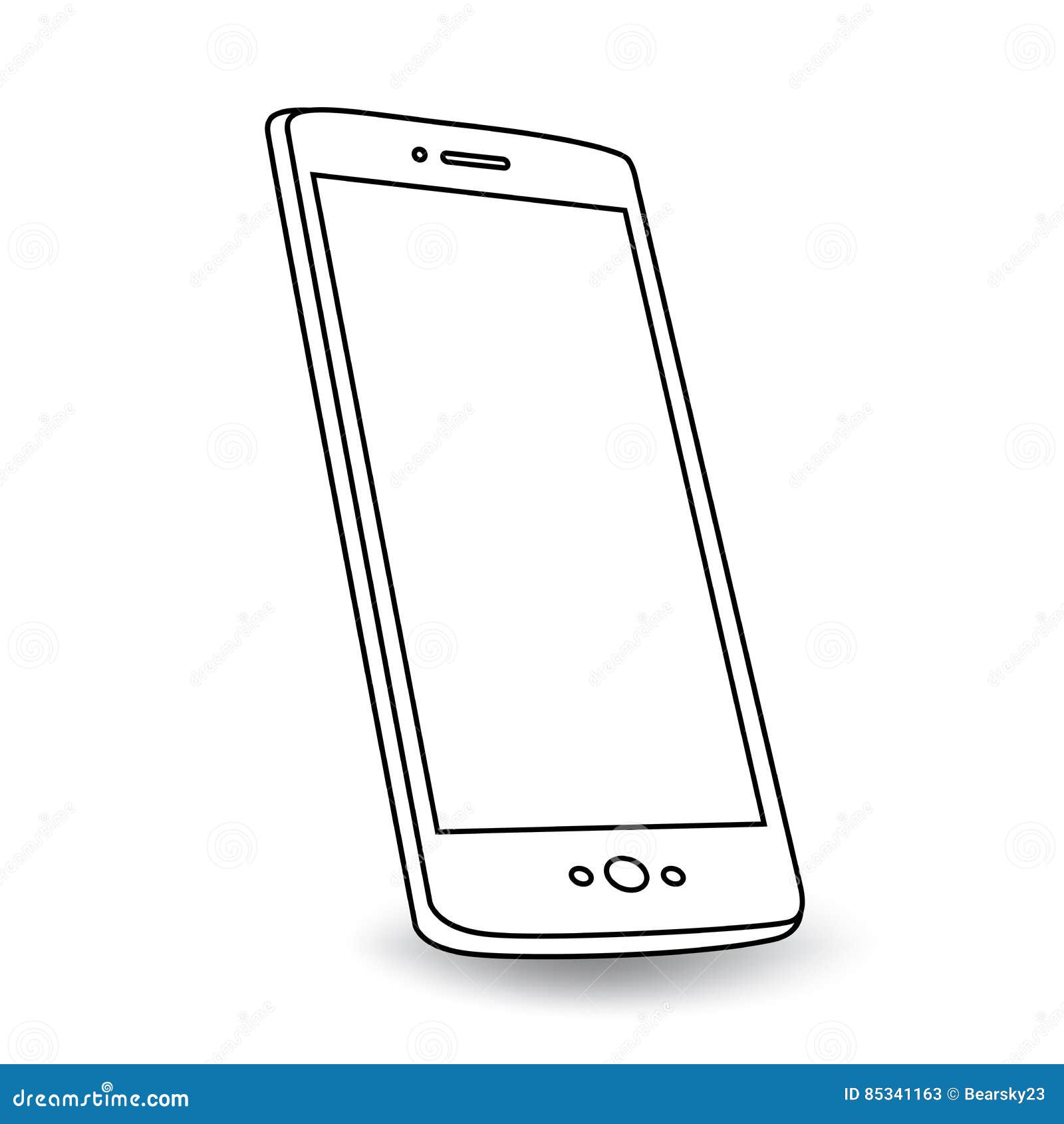 Smartphone at an angle stock vector. Illustration of screen - 85341163