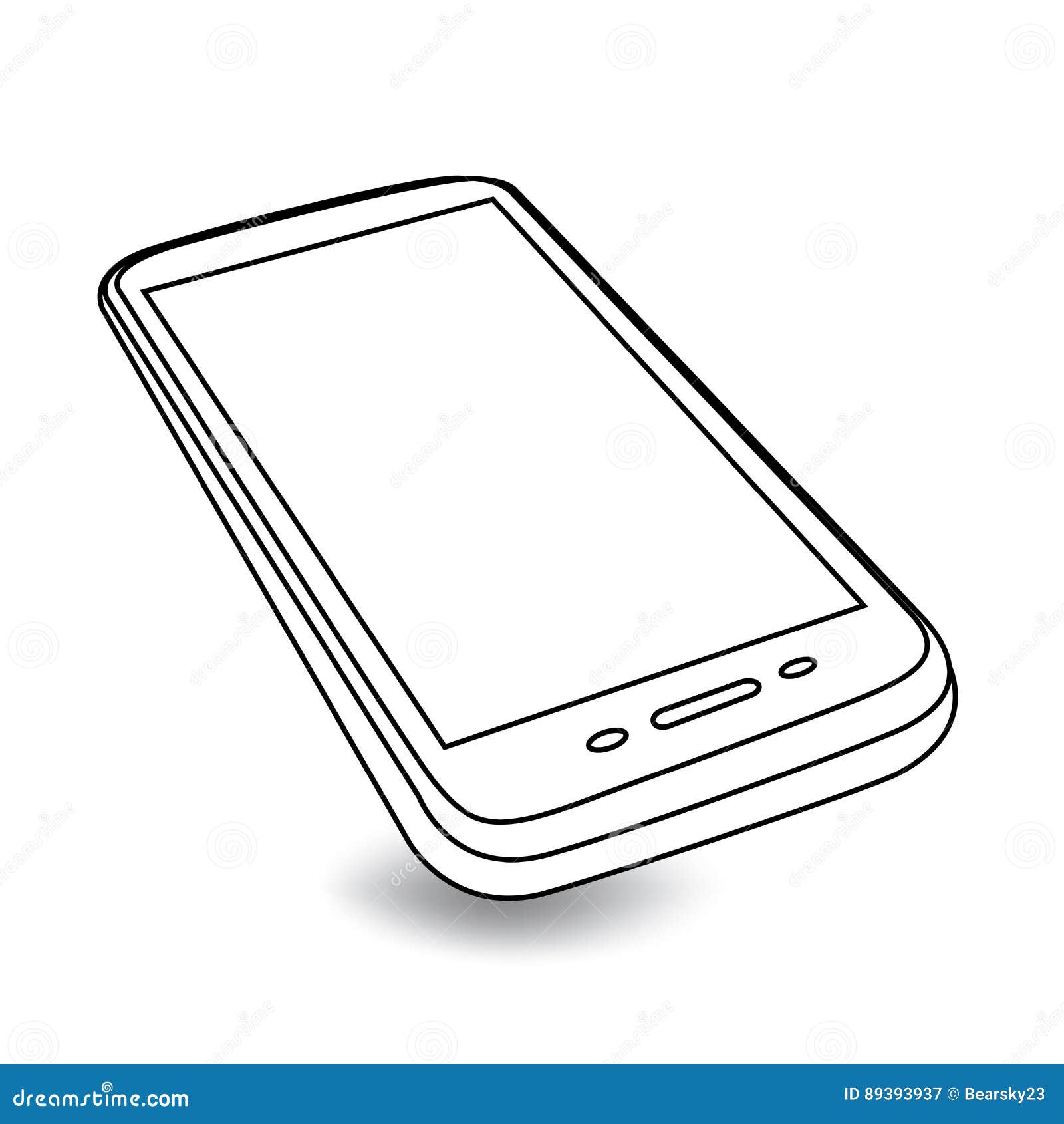 Smartphone at an Angle - Generic Stock Vector - Illustration of device ...