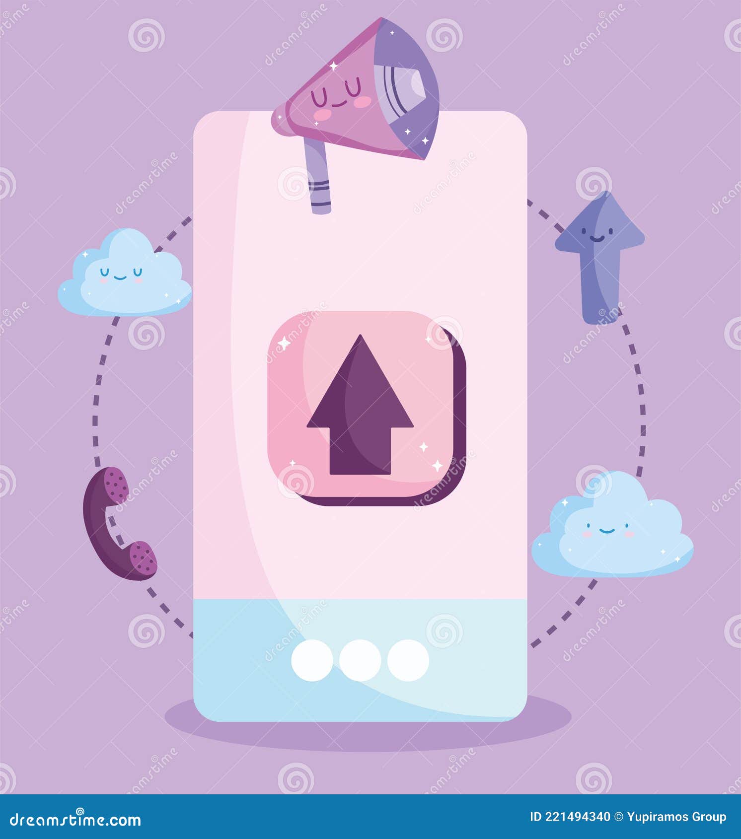 Smartphone app cartoon stock vector. Illustration of marketing - 221494340