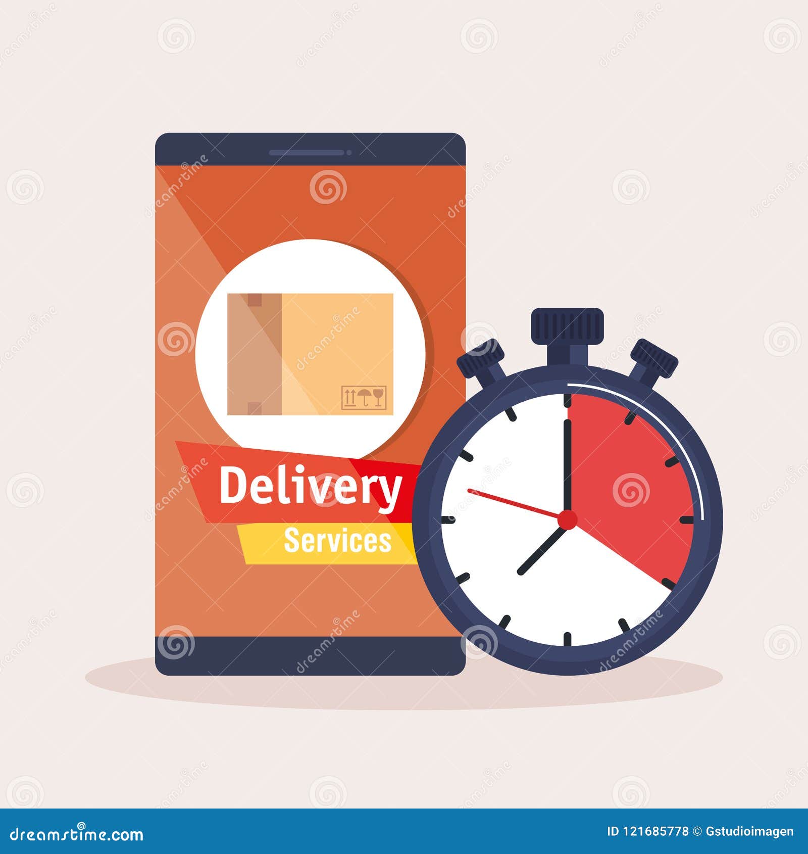 Smartphone with App Delivery Service Stock Vector - Illustration of ...