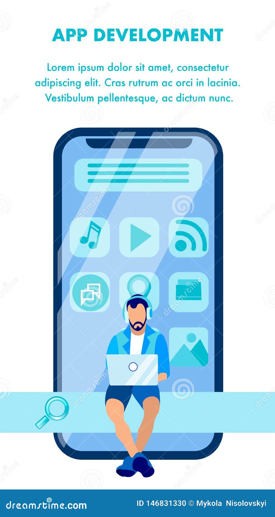 Smartphone App Development Banner Vector Template Stock Vector ...