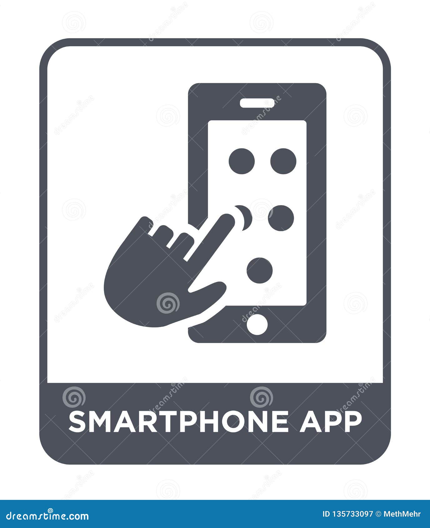 Smartphone App Icon in Trendy Design Style. Smartphone App Icon ...